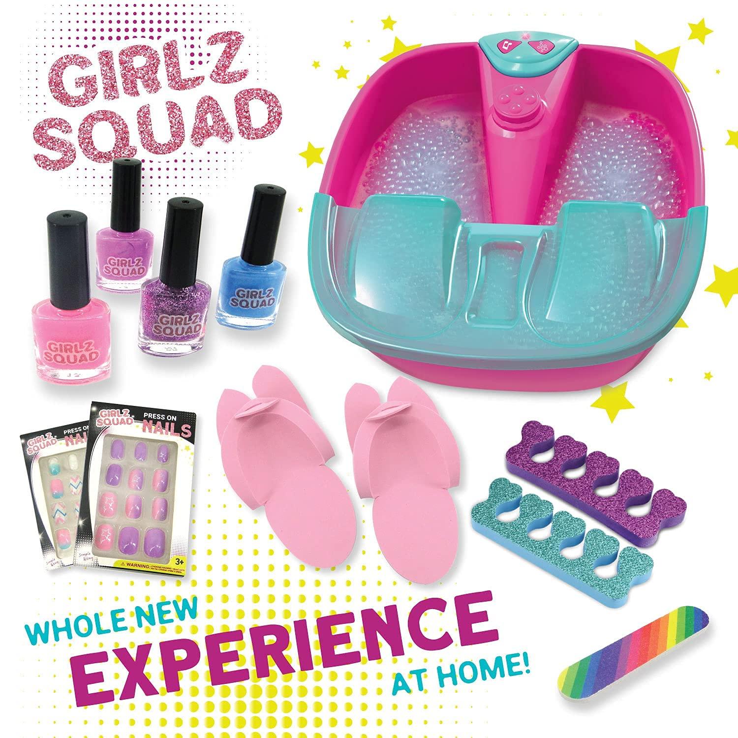 Girlz Squad Foot Spa Set for Girls Ages 7-12 - DIY Manicure & Pedicure ...