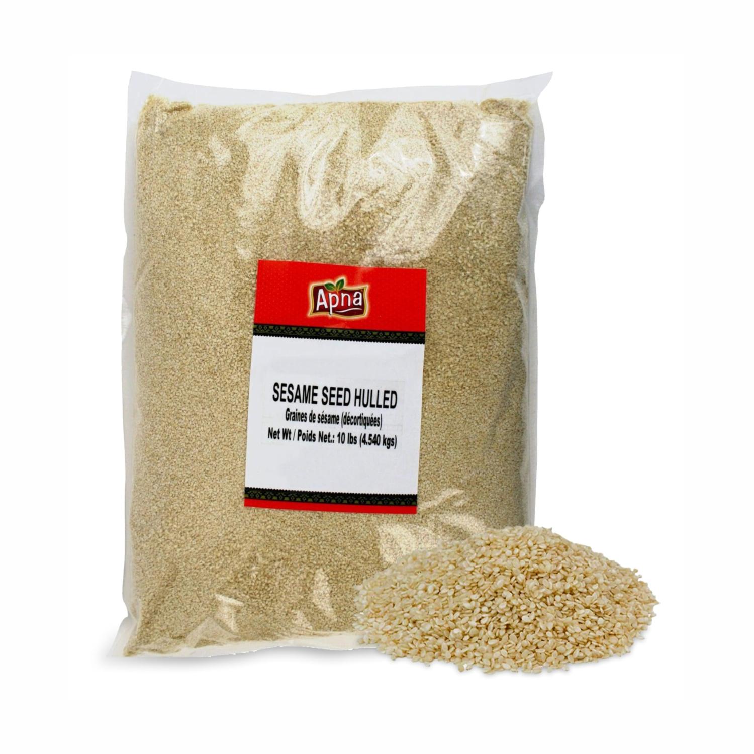 Apna Sesame Seeds 4.5 kg (10 lb) Hulled All Natural Organic Raw Sesame ...