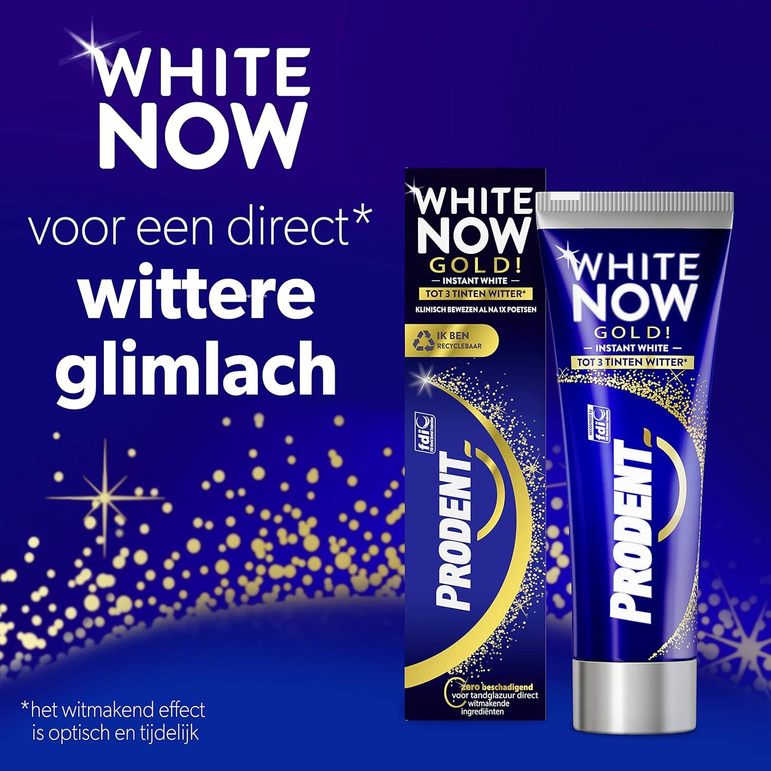 Prodent White Now Gold Toothpaste Value Pack - 12 x 75ml | Whiten ...