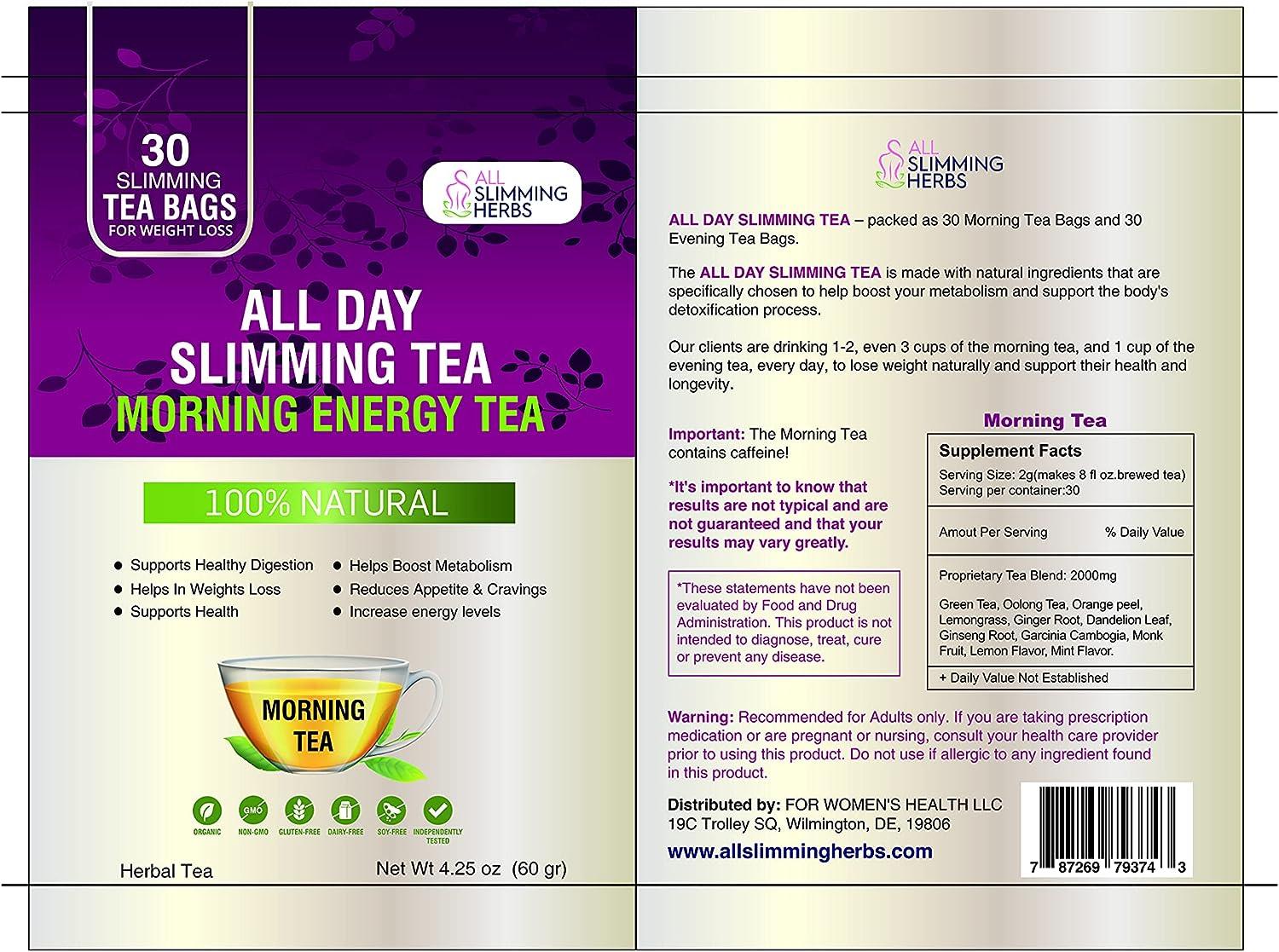 30-Day All Day Slimming Tea for Weight Loss - Natural Detox Tea for ...