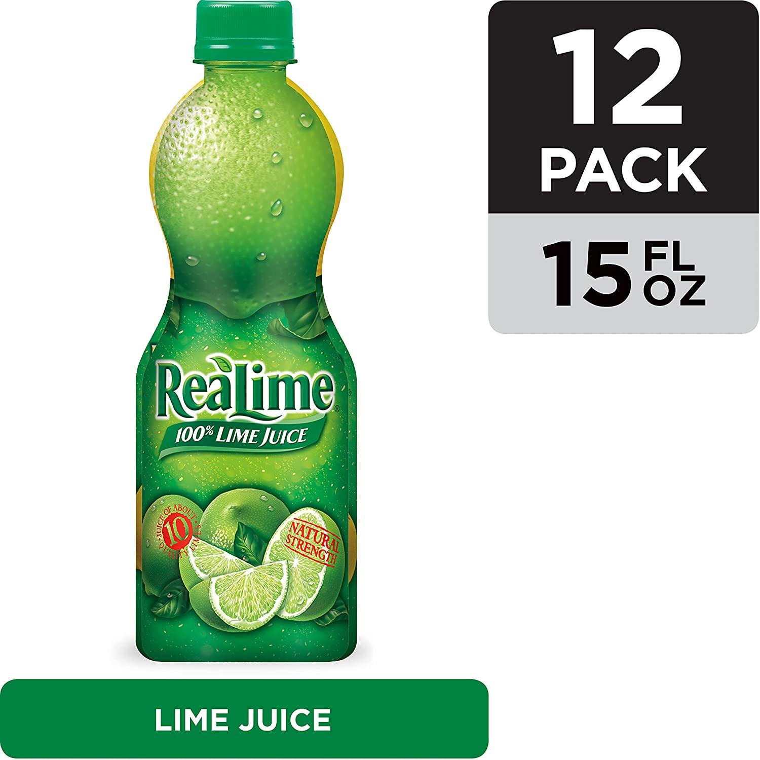 ReaLime 100% Lime Juice 15 fl oz Bottles - Pack of 12 | 180 fl oz Total ...