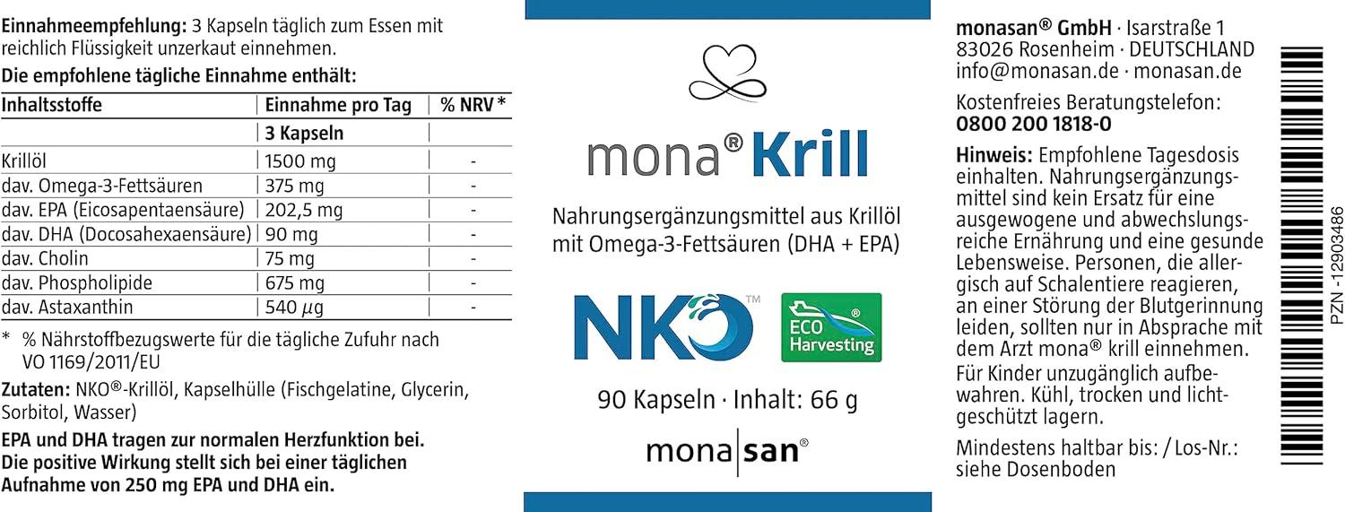 Buy MONASAN mona Krill Oil 90 Capsules - Omega 3 DHA & EPA ...