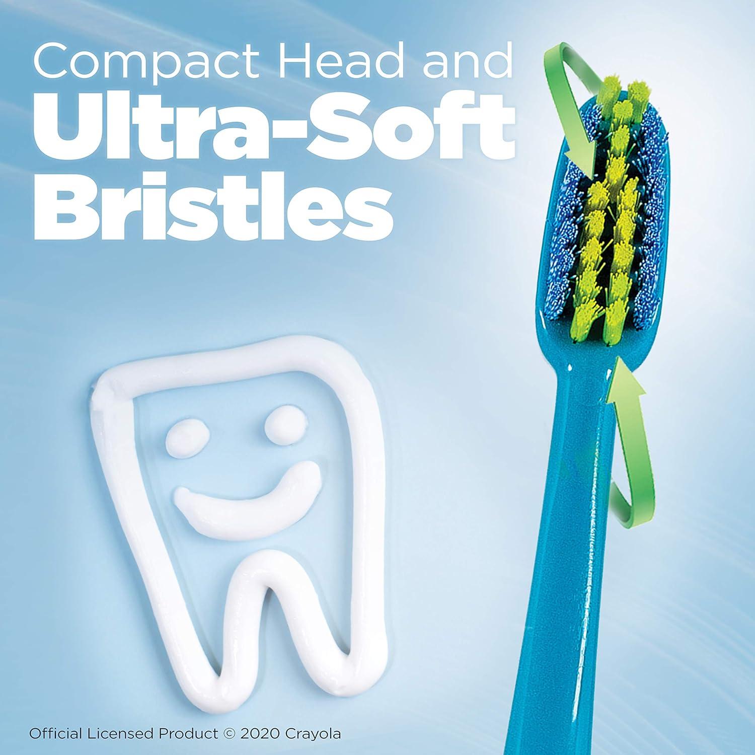 GUM Crayola Twistables Kids Toothbrush - Fun Twist Head, Soft Bristles ...