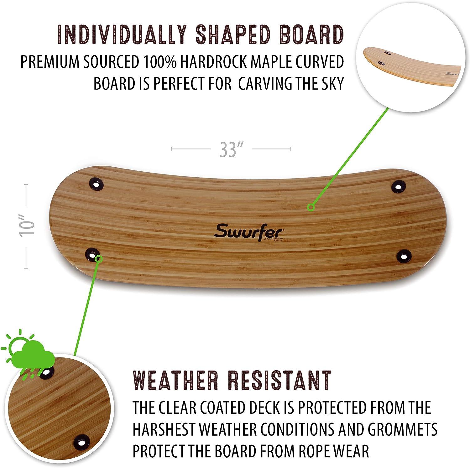 Swurfer Bamboo Limited Edition Tree Swing with Skateboard Seat Design ...