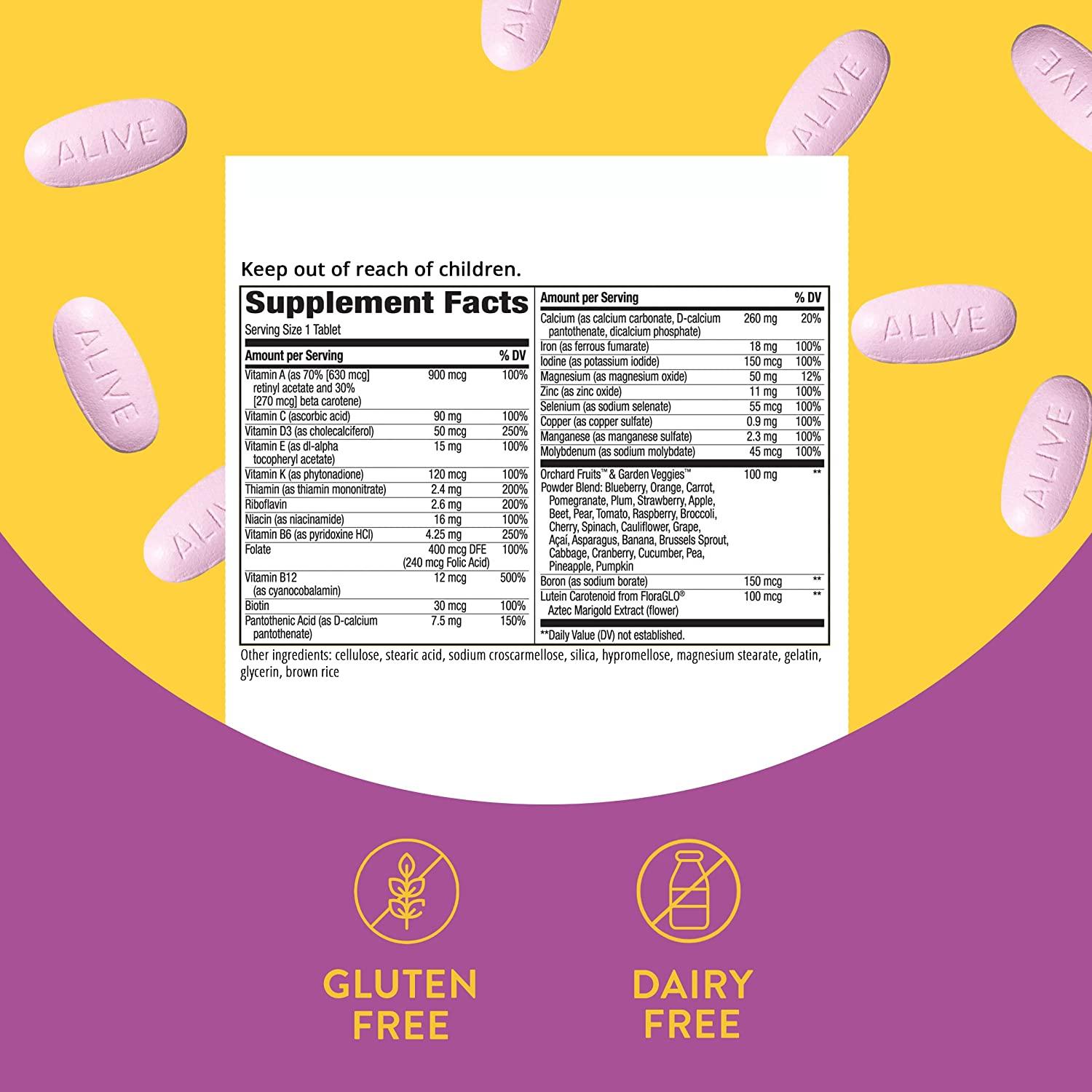 Nature's Way Alive! Women's Energy Multivitamin Tablets - B-Vitamin ...