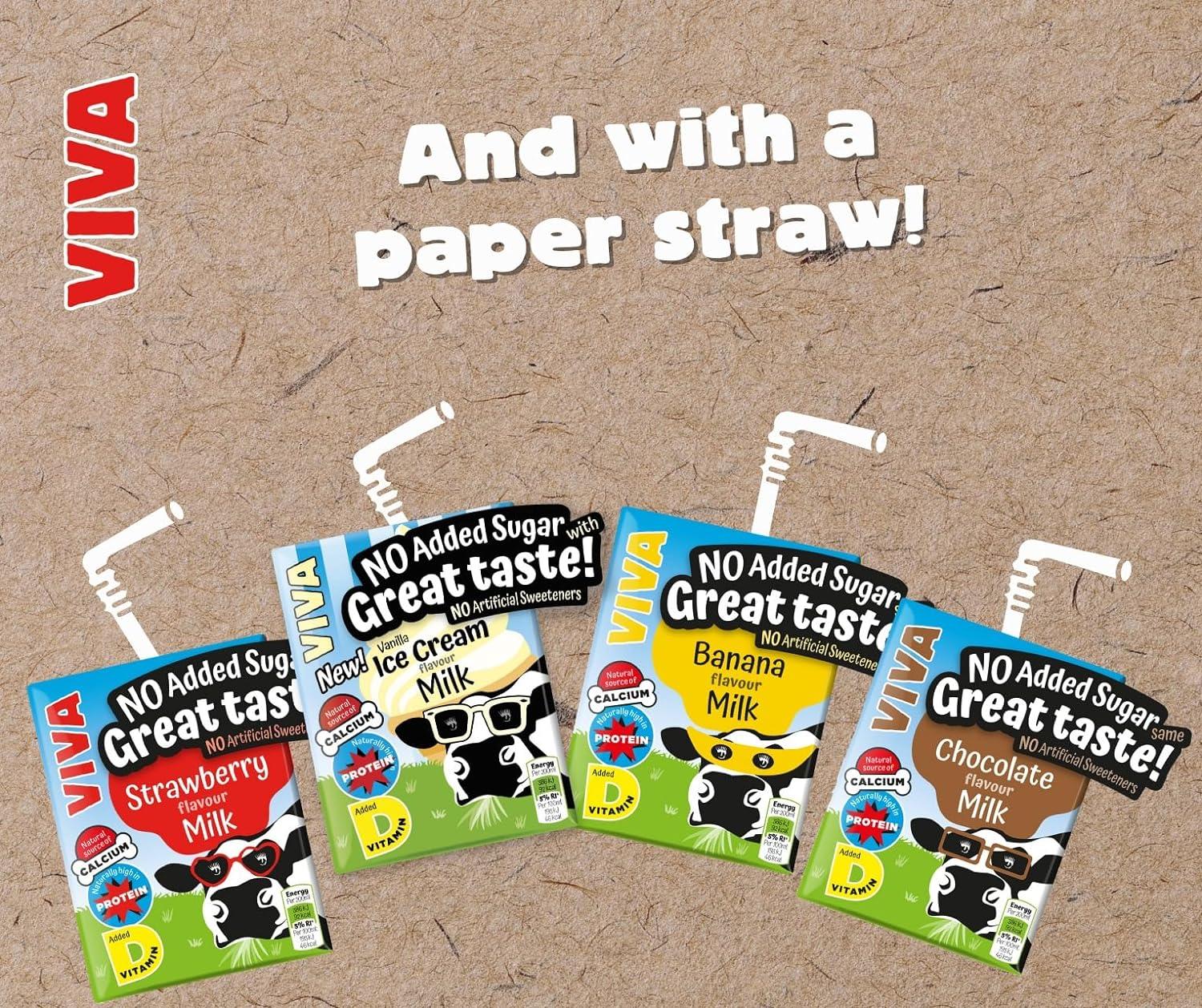 Viva Flavoured Milk Cartons Bundle 3x3x200ml | 3 x Strawberry 3 x ...