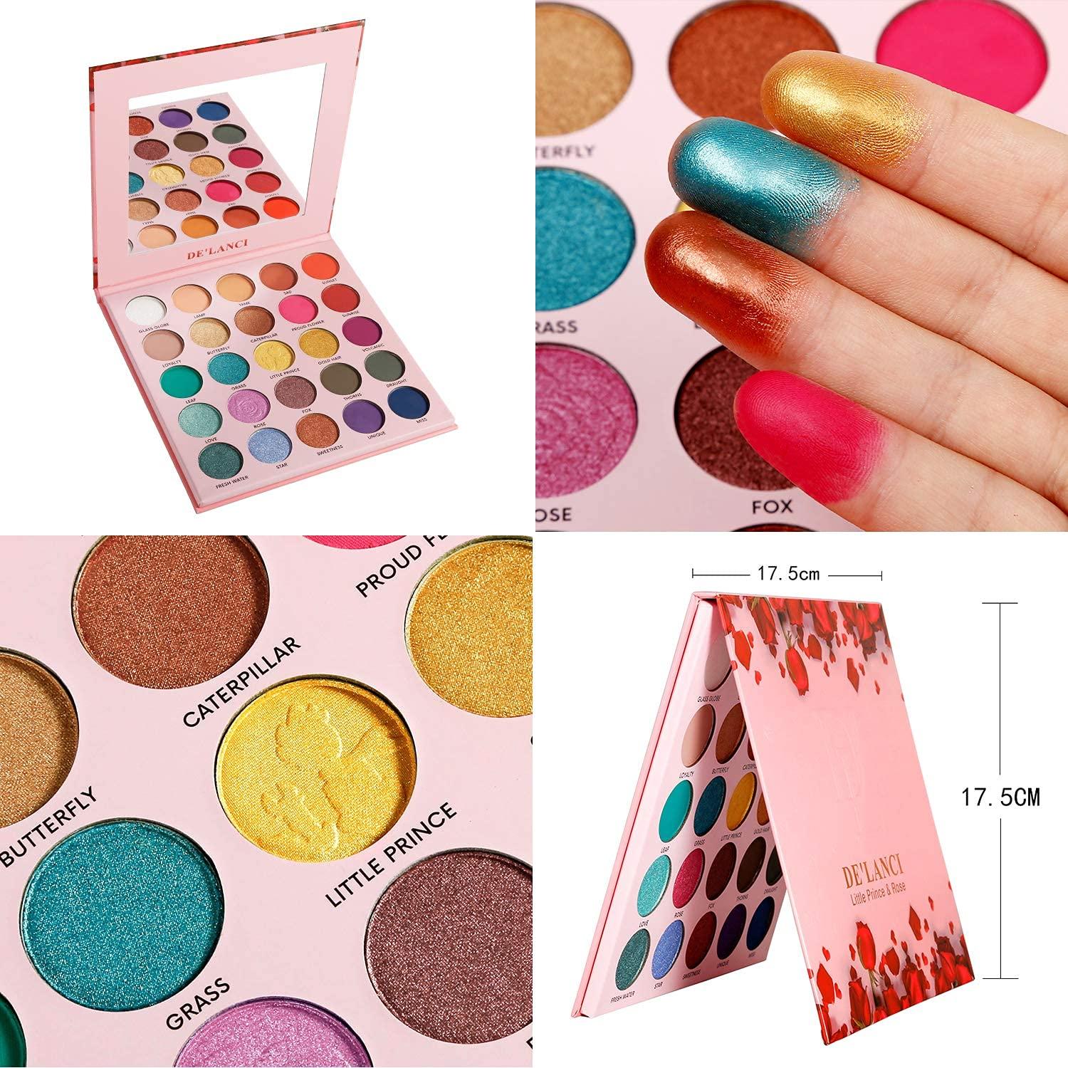 DE'LANCI Colorful Eyeshadow Palette - 25 Color Matte Shimmer Metallic ...