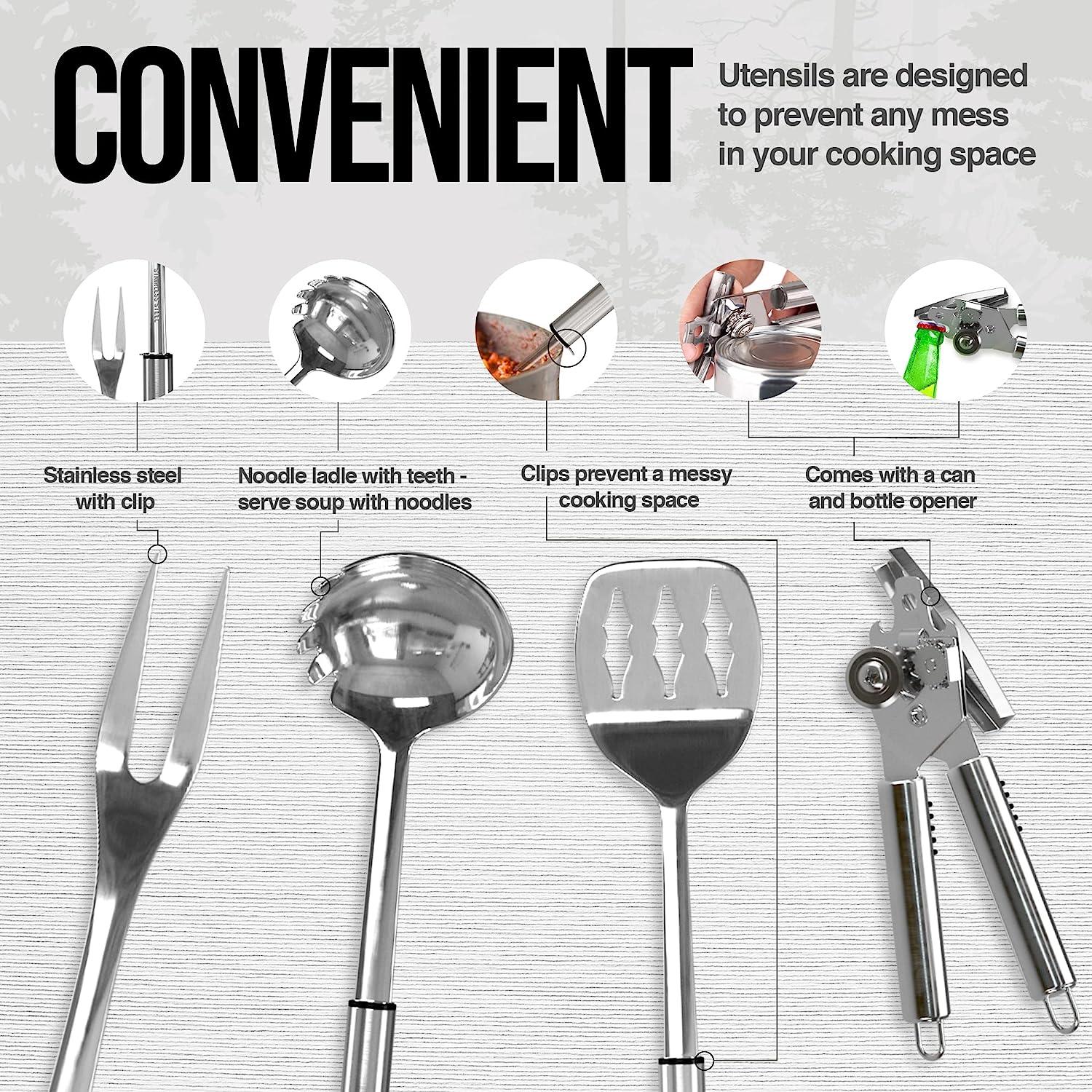 I LOVE PORTABLE STORE Camping Kitchen Utensil Set for Outdoor Cooking ...