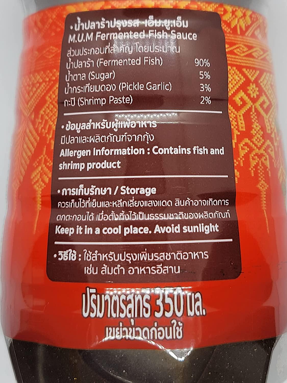 Mum Fermented Fish Sauce (Nam Pla Ra Dak Plara) 350ml (2 Pack ...