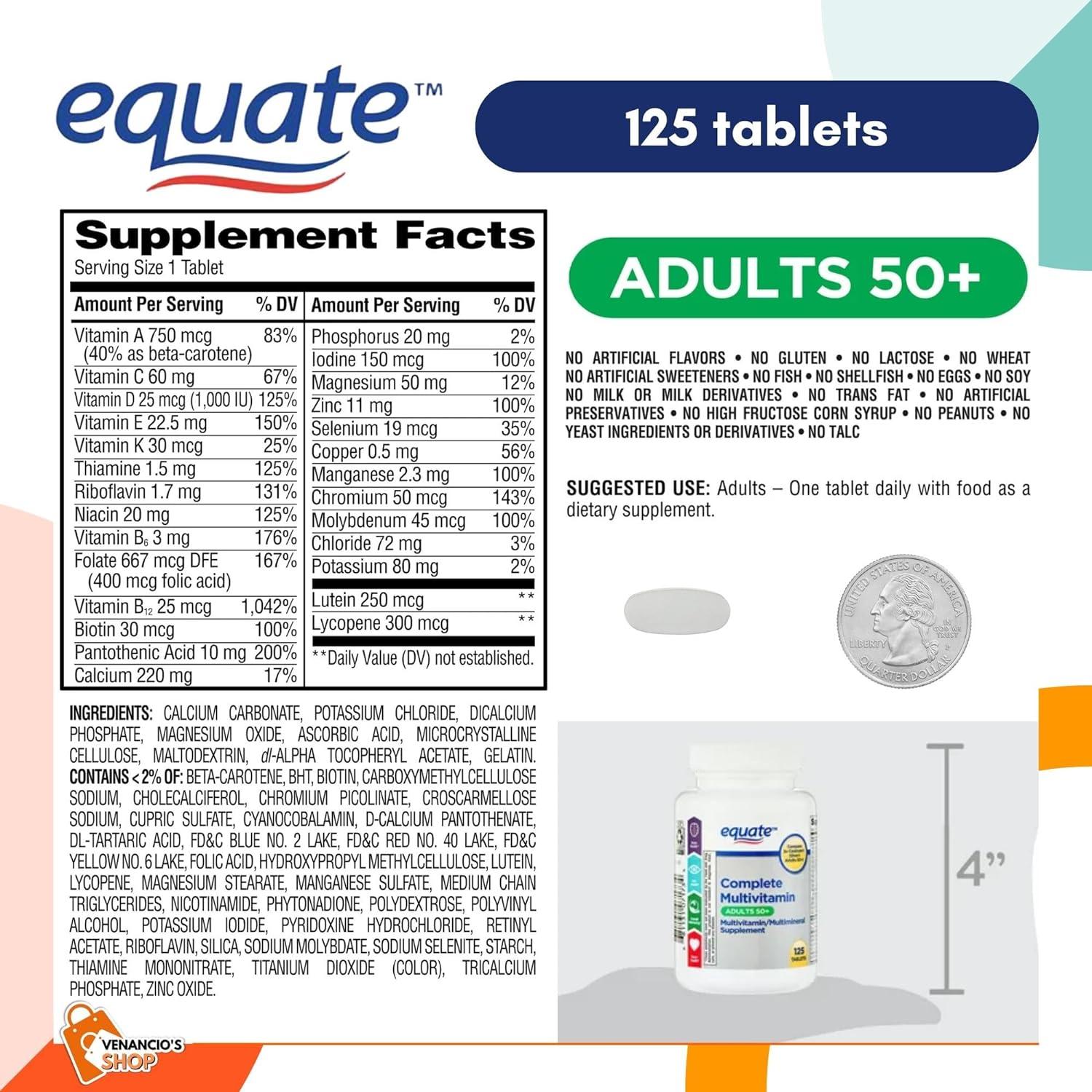 Equate Adult 50+ One Daily Complete Multivitamin with Venancio sFridge ...