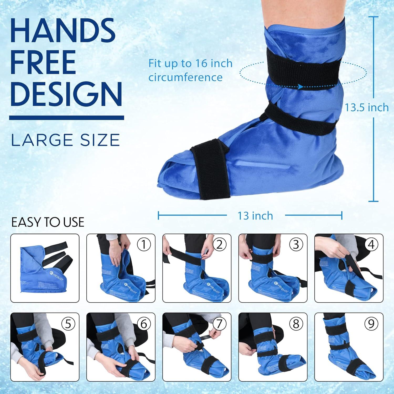 Large Foot Ankle Ice Pack Wrap for Achilles Tendonitis & Plantar ...