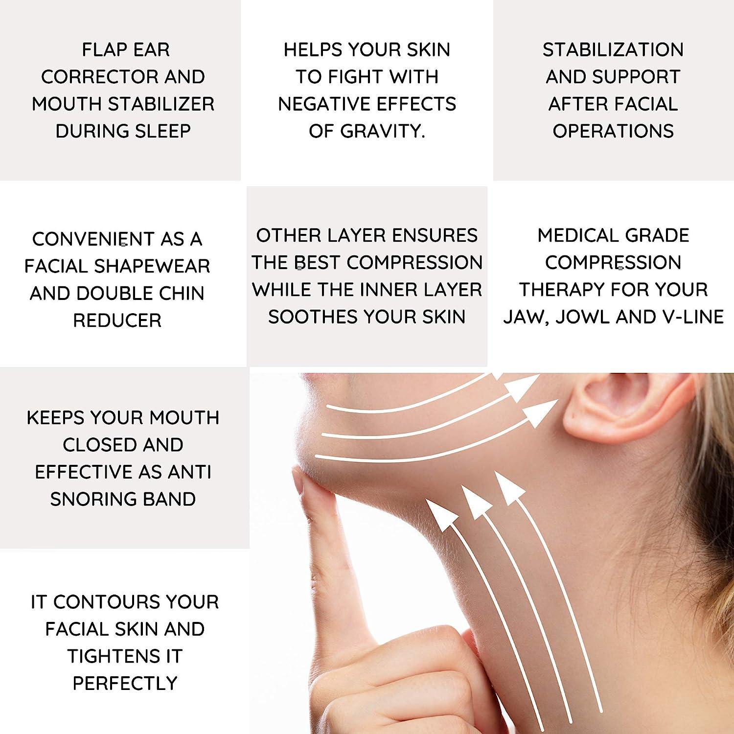 Post Surgery Facial Compression Chin Strap Band for Double Chin, Face ...