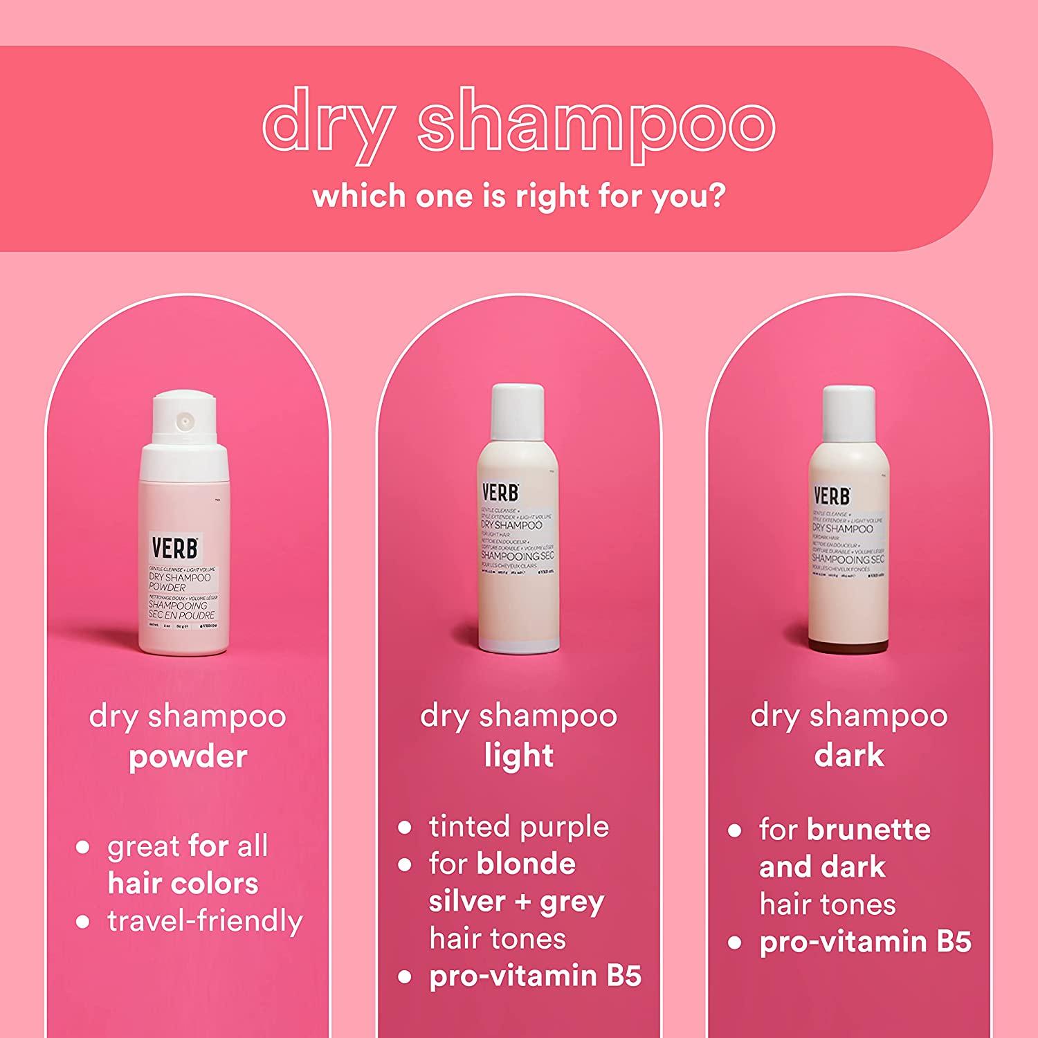 Verb Light Dry Shampoo Spray for Blonde Tones - Gentle Cleanse, Style ...