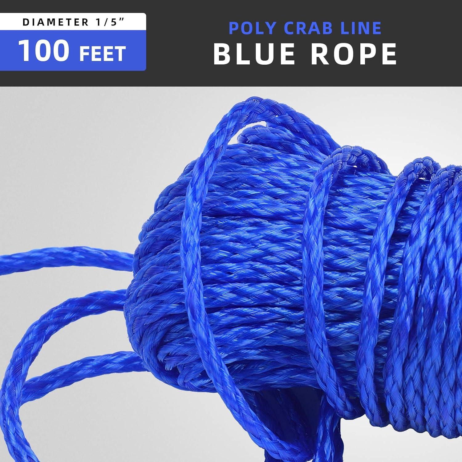 SF Poly Crab Line Floating Blue/Yellow 1/4 Dia 100FT - Saltwater Crab ...