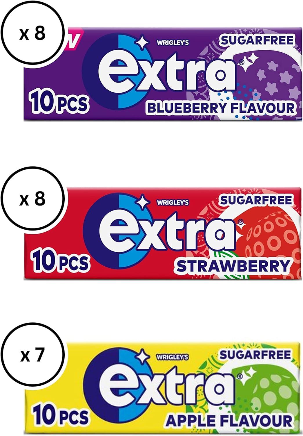 Wrigleys Extra Fruity Chewing Gum Bundle - 23 Mixed Fruit Pieces Box ...