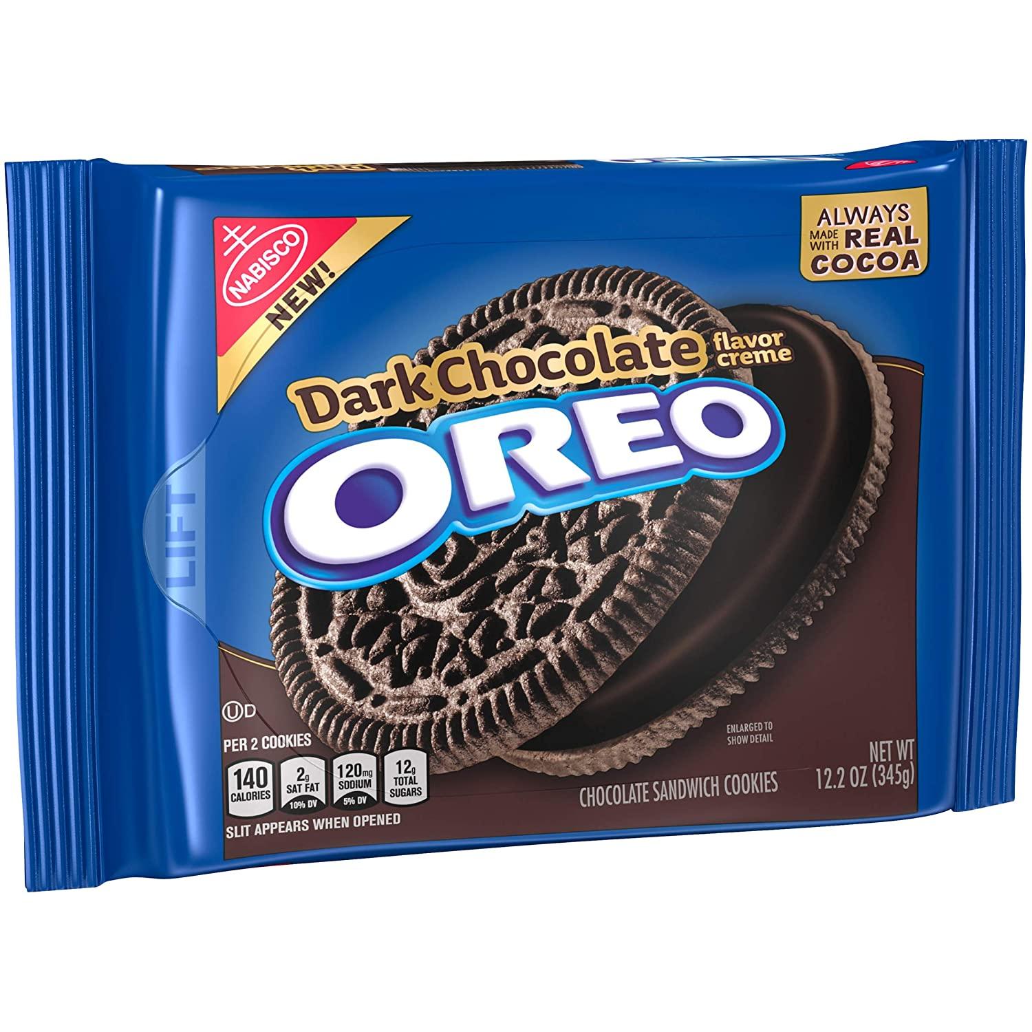 OREO Dark Chocolate Sandwich Cookies - 12.2 oz Resealable Pack | Buy ...