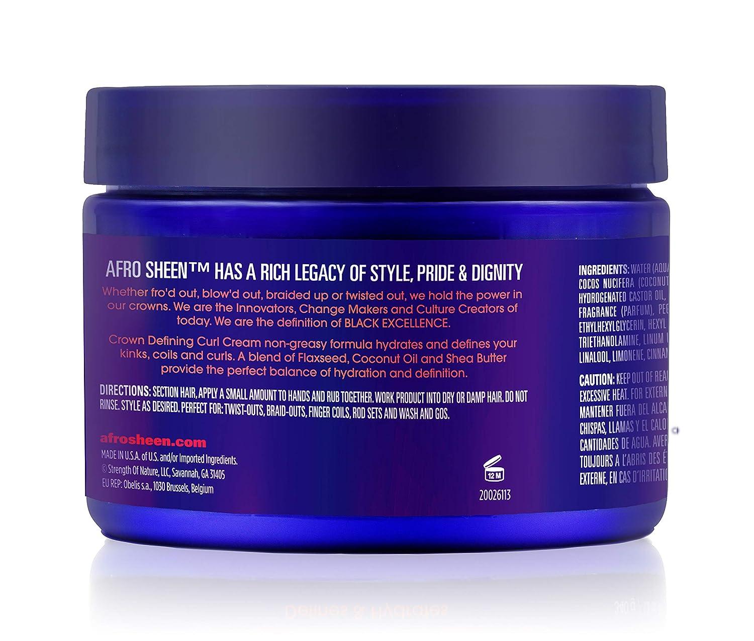 Afro Sheen Crown Defining Curl Cream with Shea Butter & Coconut Oil ...