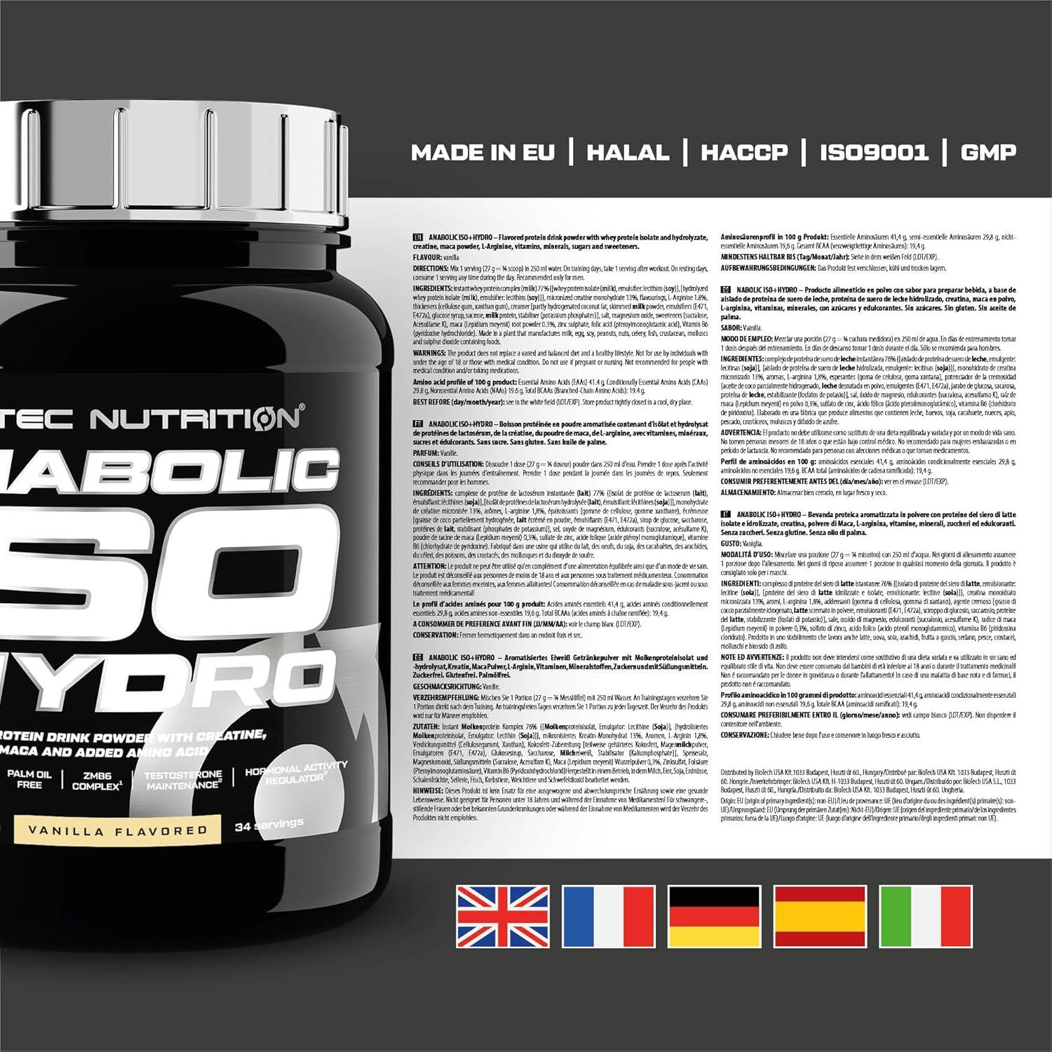 Scitec Nutrition Anabolic Iso+Hydro - Whey Protein Blend - With ...