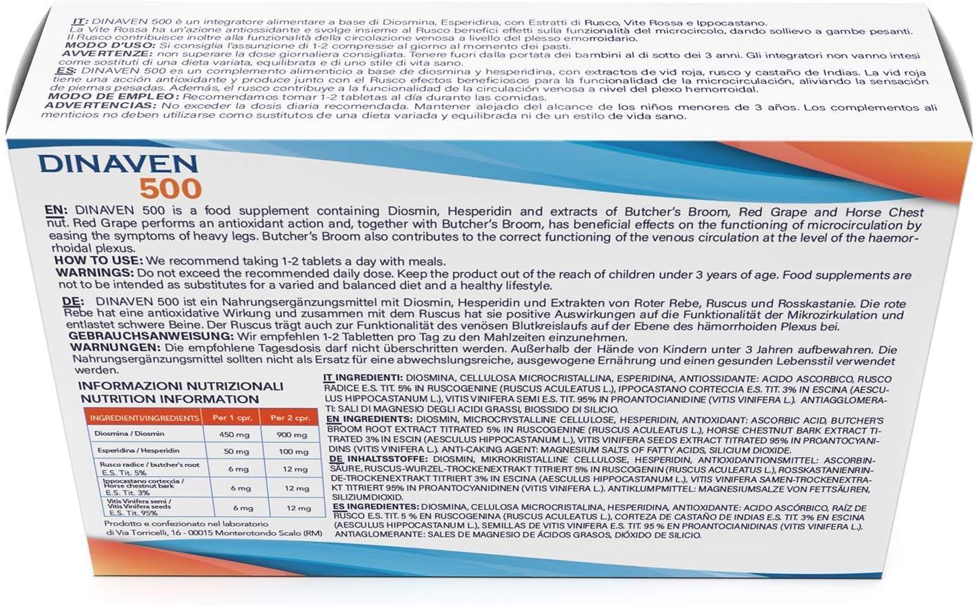 DuLàc, Dinaven 500, Food Supplement with Diosmin and Hesperidin ...