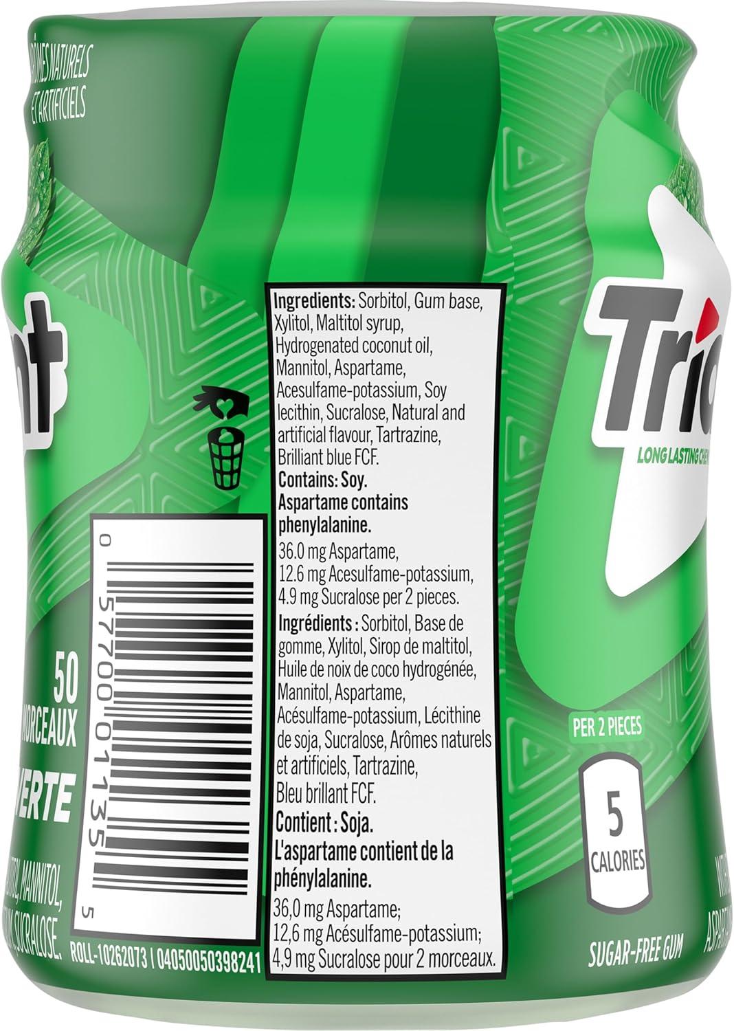 Trident Unwrapped Spearmint - 6 Bottles (300 Pieces) - Sugar-Free Gum ...