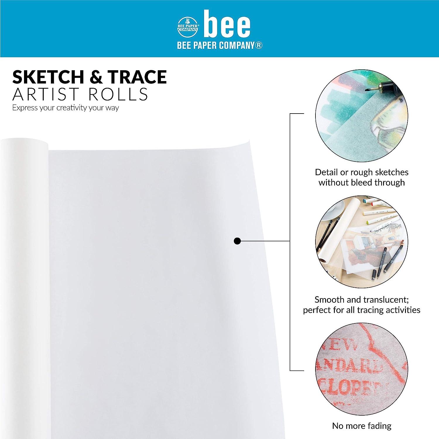 Bee Paper White Sketch and Trace Roll, 24-Inch by 50-Yards White 24 ...