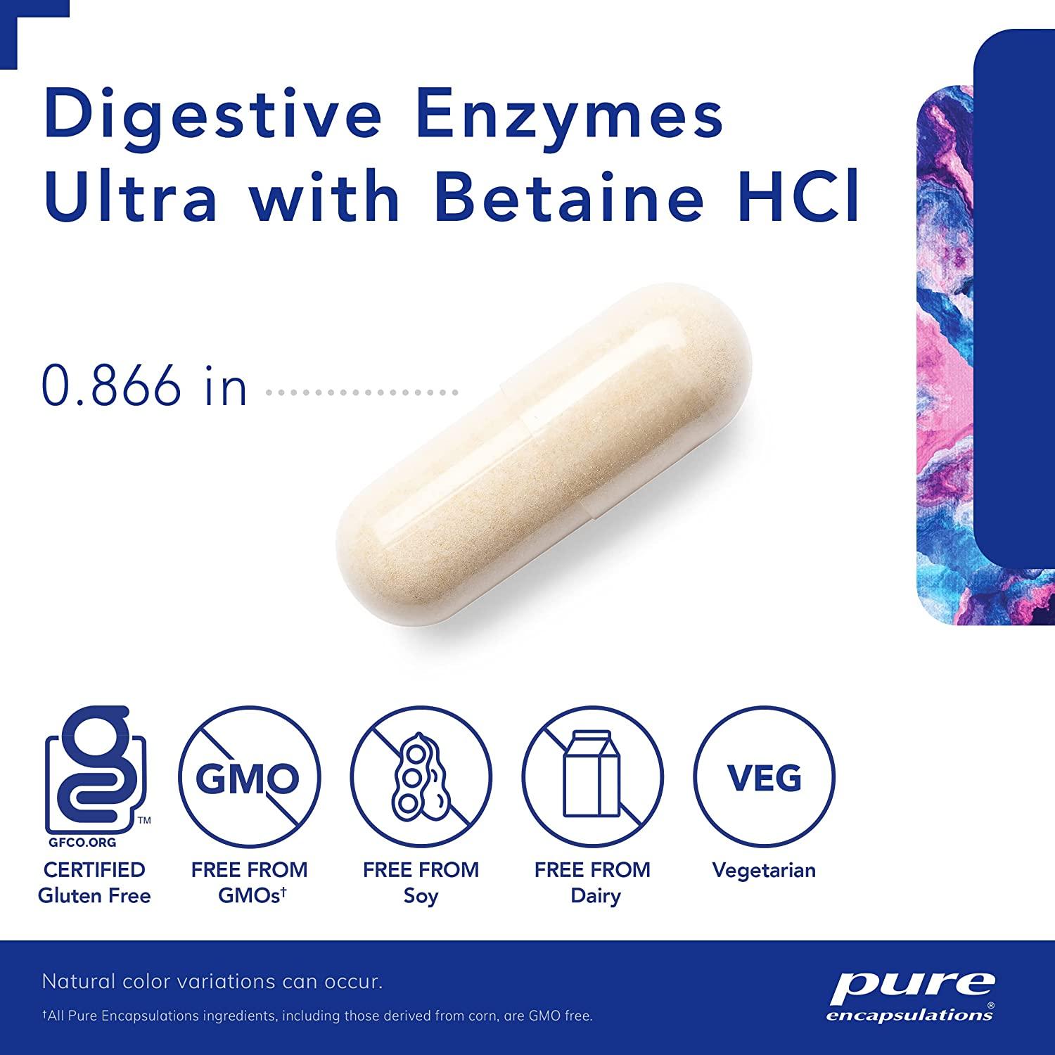 Pure Encapsulations Digestive Enzymes Ultra with Betaine HCl ...