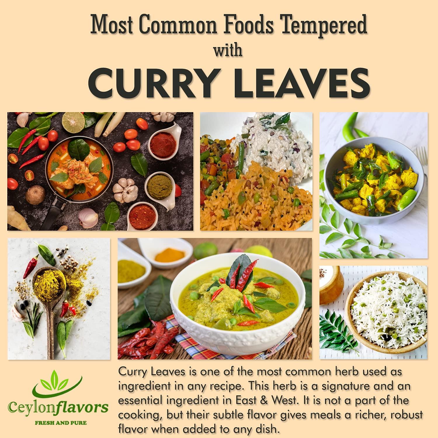 Ceylon Flavors Organic Curry Leaves - Gluten Free Natural Air Dried ...