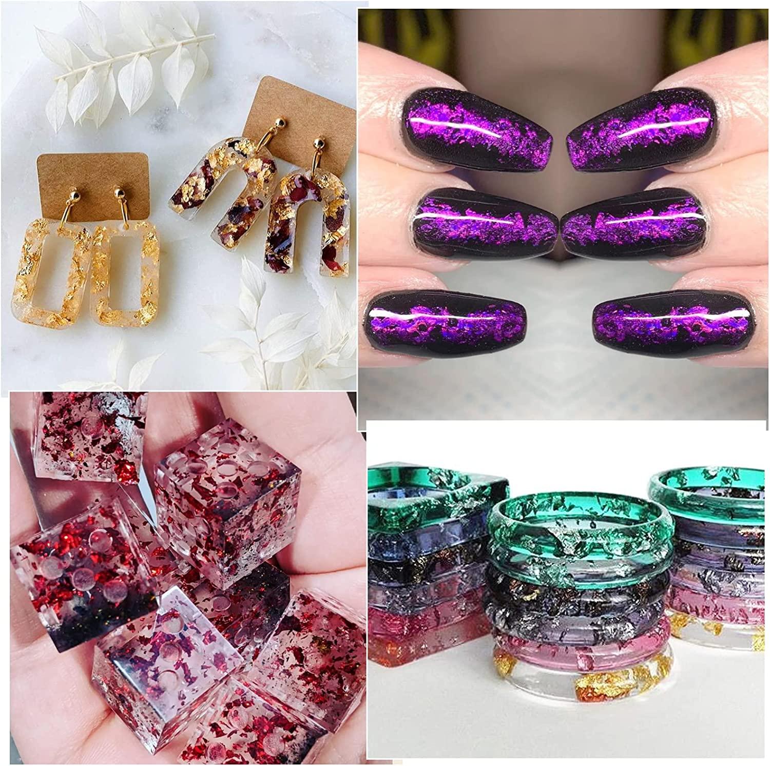 24 Color Metallic Gold Foil Flakes for Resin, Nails, Painting & Crafts ...