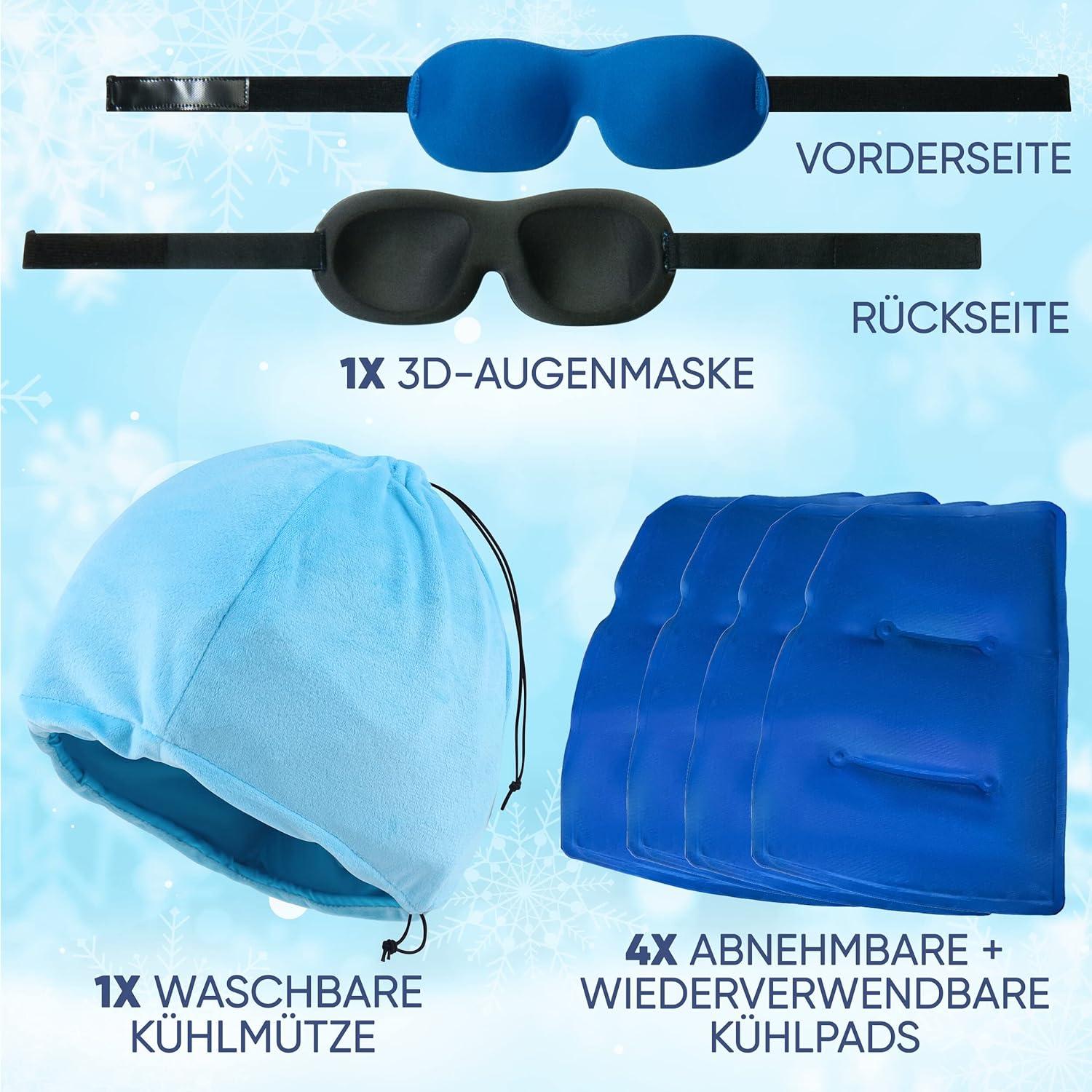 IceHOF Cooling Cap - 4 Cooling Packs 3D Mask with Hair Opening ...