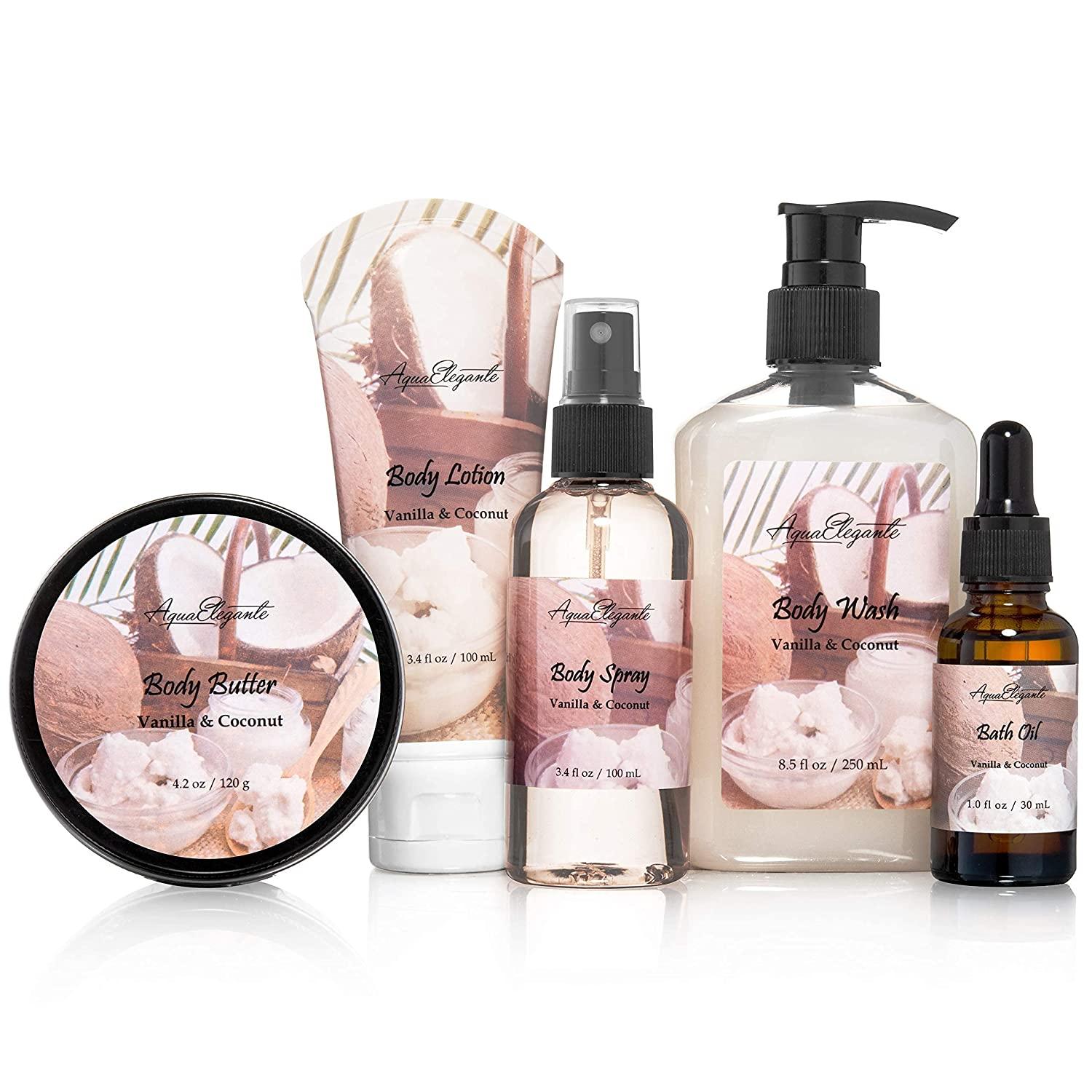 Luxury Spa Basket for Women - Coconut & Vanilla Bath Set with 13-Piece ...