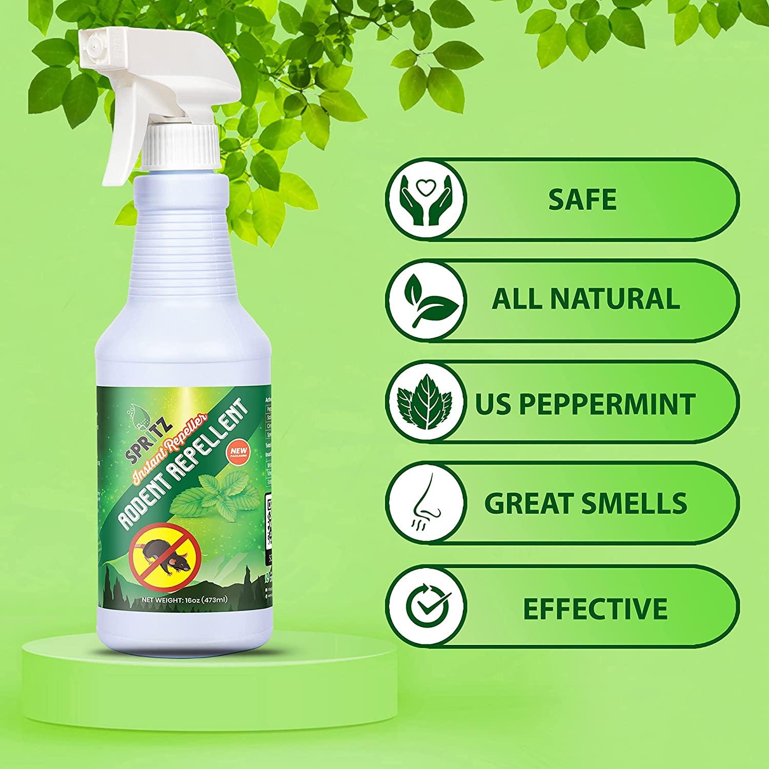 16oz Spritz Rodent Repellent with Peppermint Oil - USA Made Non-Toxic ...