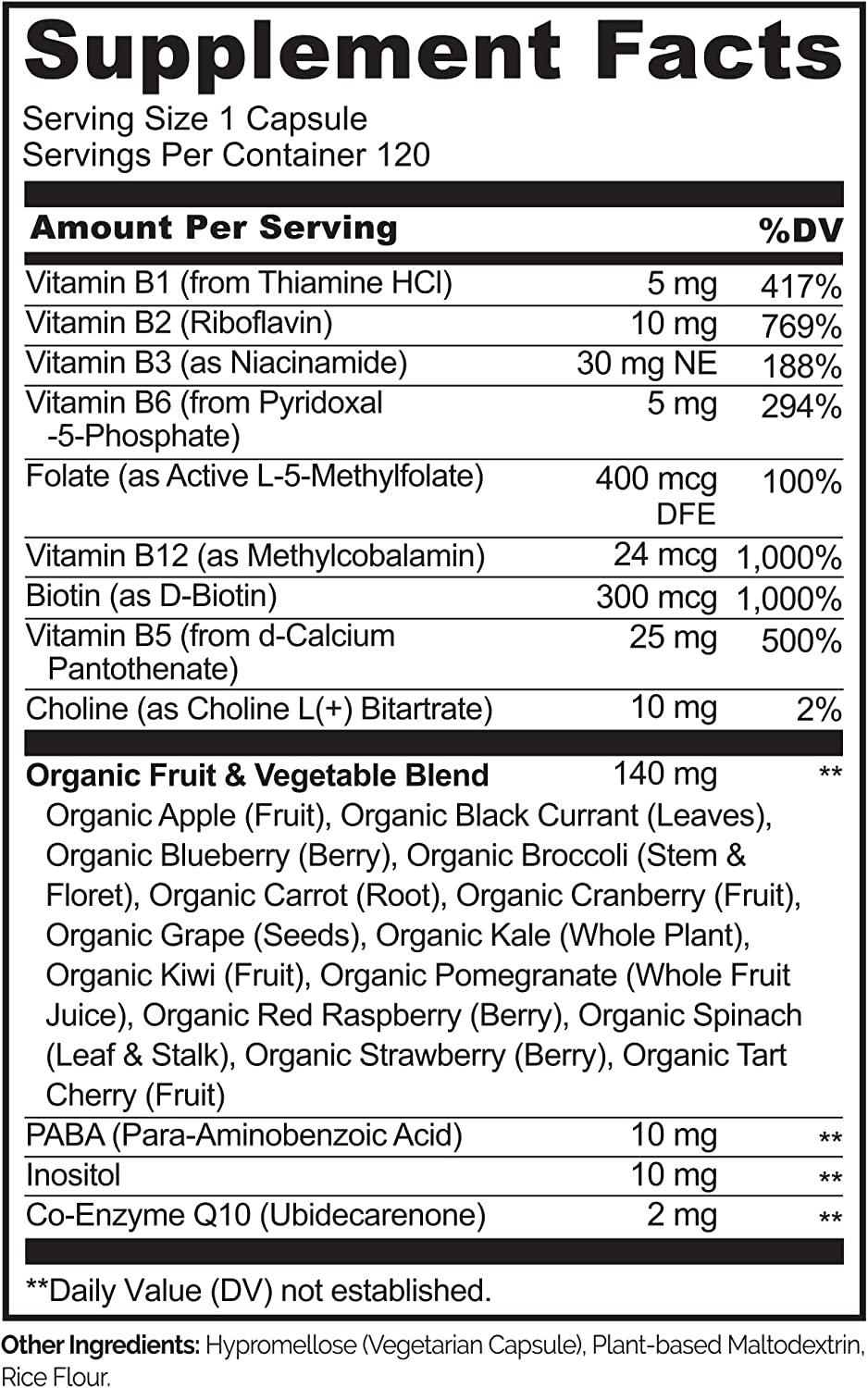 NATURELO Whole Food B Complex - 120 Capsules | Natural Energy ...