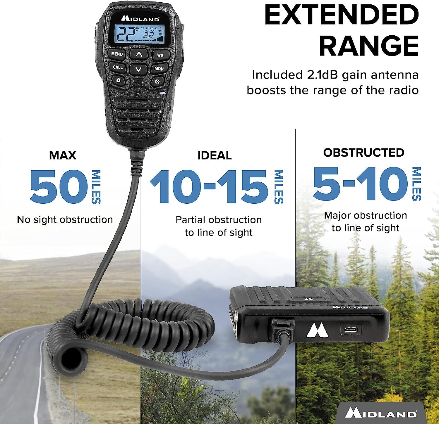 Midland MXT275 MicroMobile GMRS Radio - 15W Two-Way Radio for Overland ...
