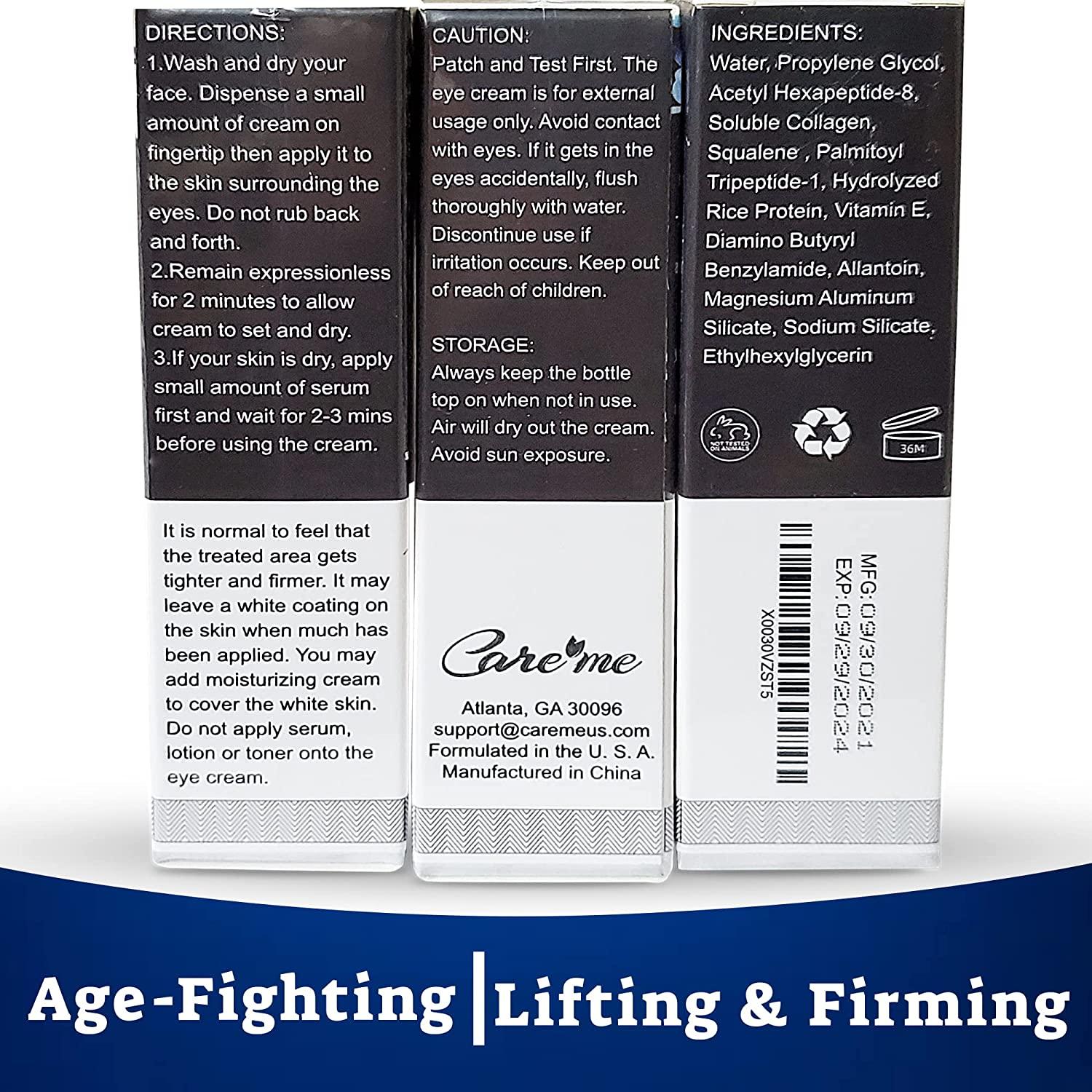 Firming Eye & Face Cream - Reduce Bags & Puffiness, Smooth Wrinkles ...