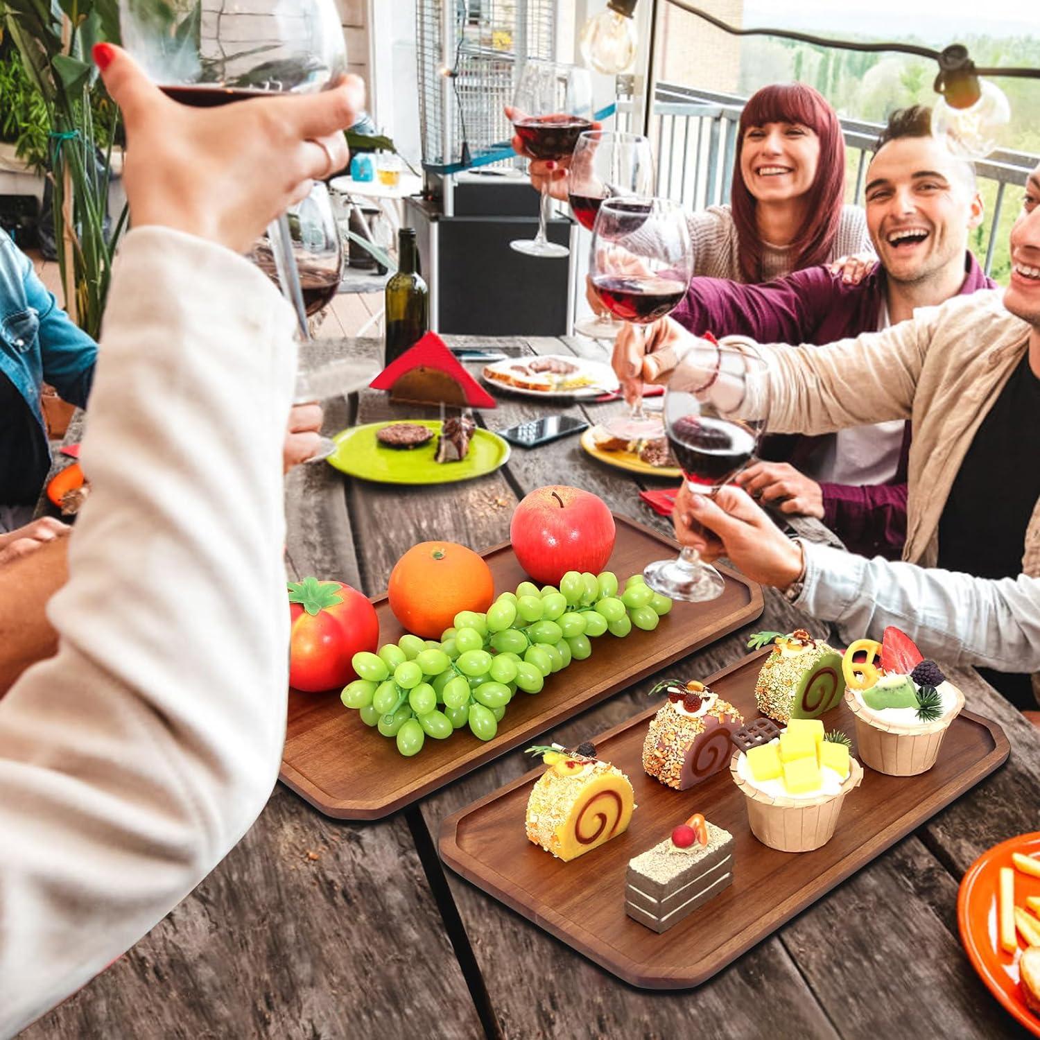 Acacia Wood Serving Panels - 40.6 cm & 35.6 cm Decorative Plates for ...