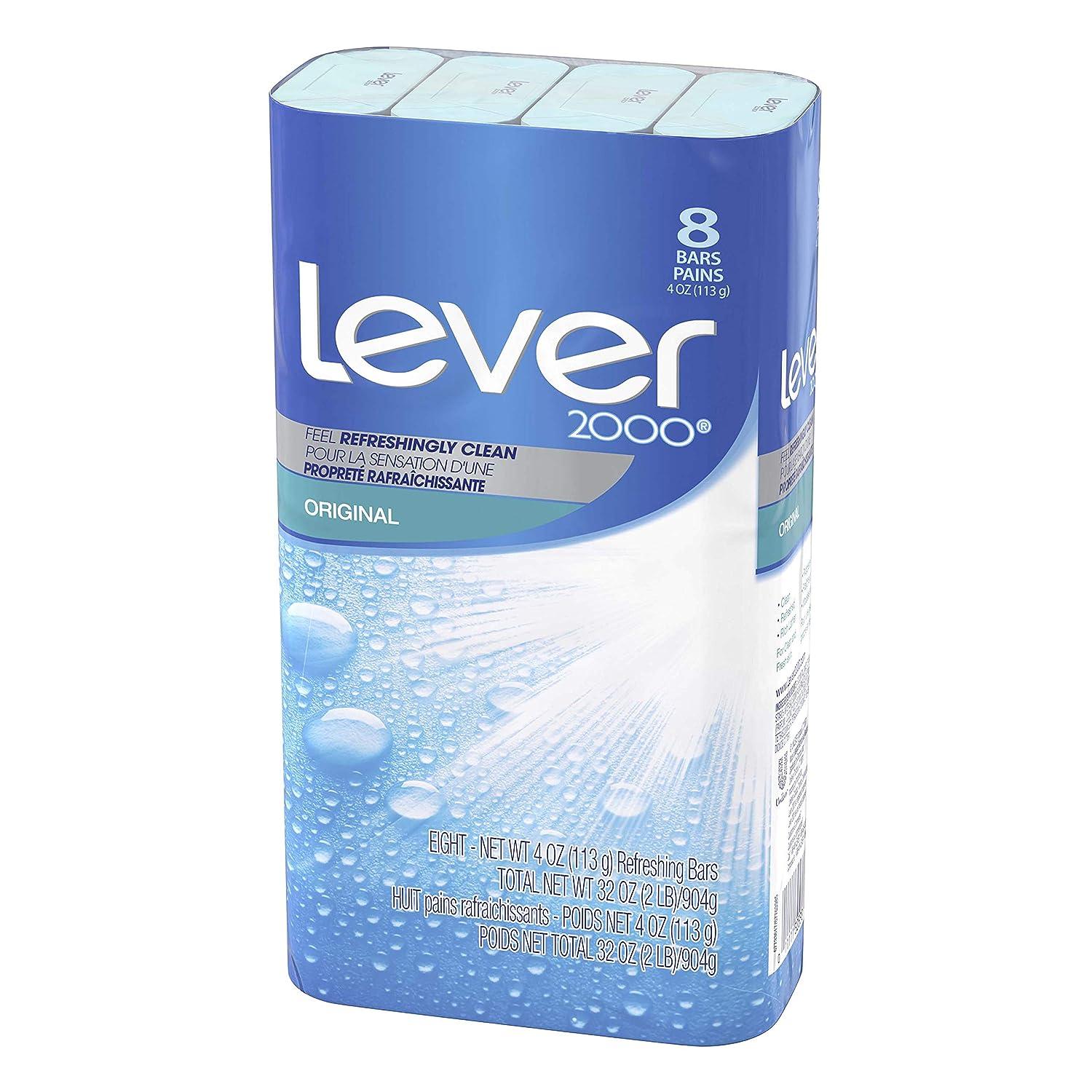 Lever 2000 Bar Soap 4 oz 8 Bars - Refreshing Body & Facial Cleanser ...