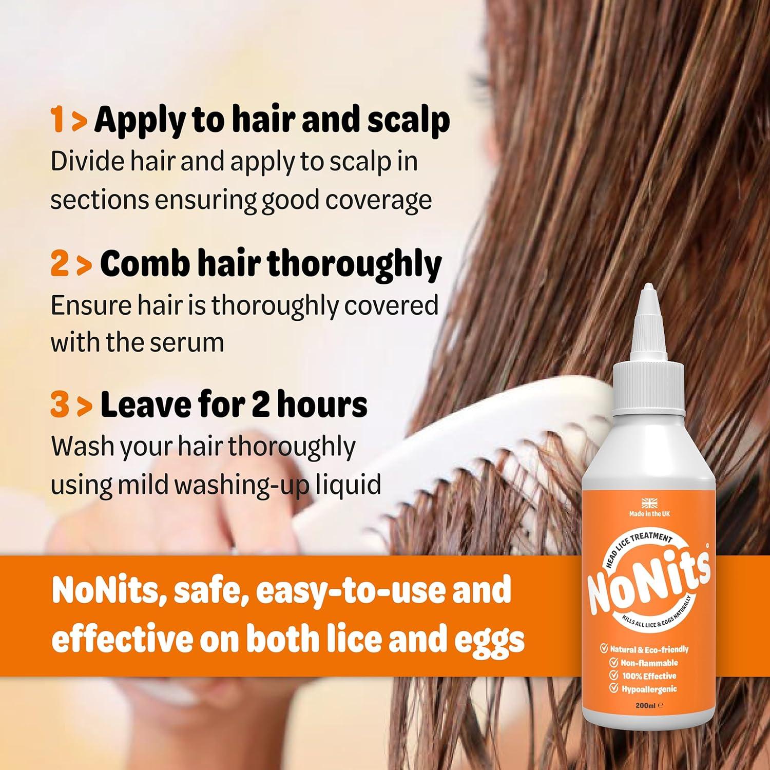 NoNits NoNits Head Lice Treatment Kills All Head Lice and Eggs Premium ...