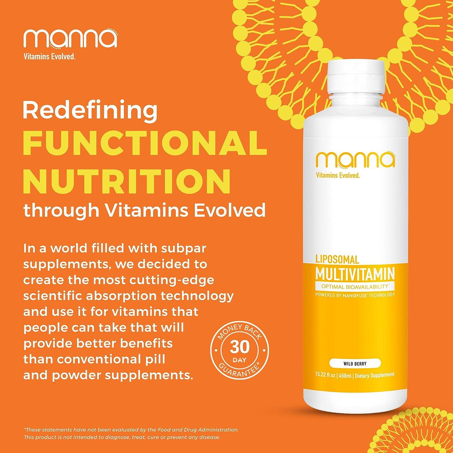 Manna Liposomal Multivitamin - Daily Essential Vitamins & Minerals for ...