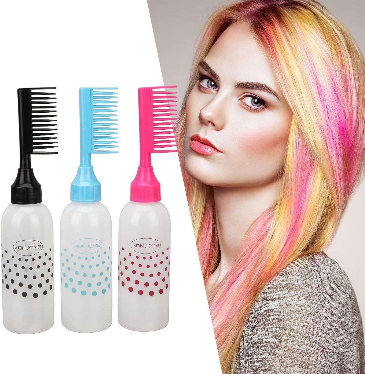 3 Pcs Root Comb Applicator Bottle Hair Dyeing Comb Applicator Bottle ...