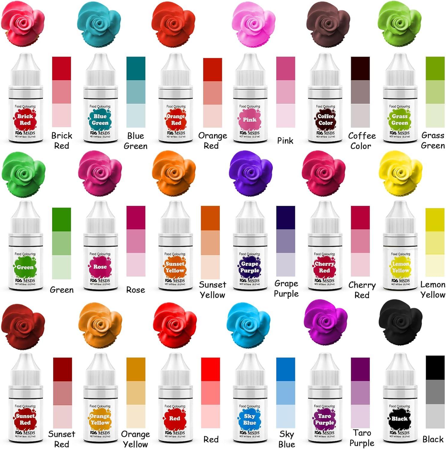 VIVEY Food Colouring-18 Colours x 6ml Liquid Concentrated Gel Food ...