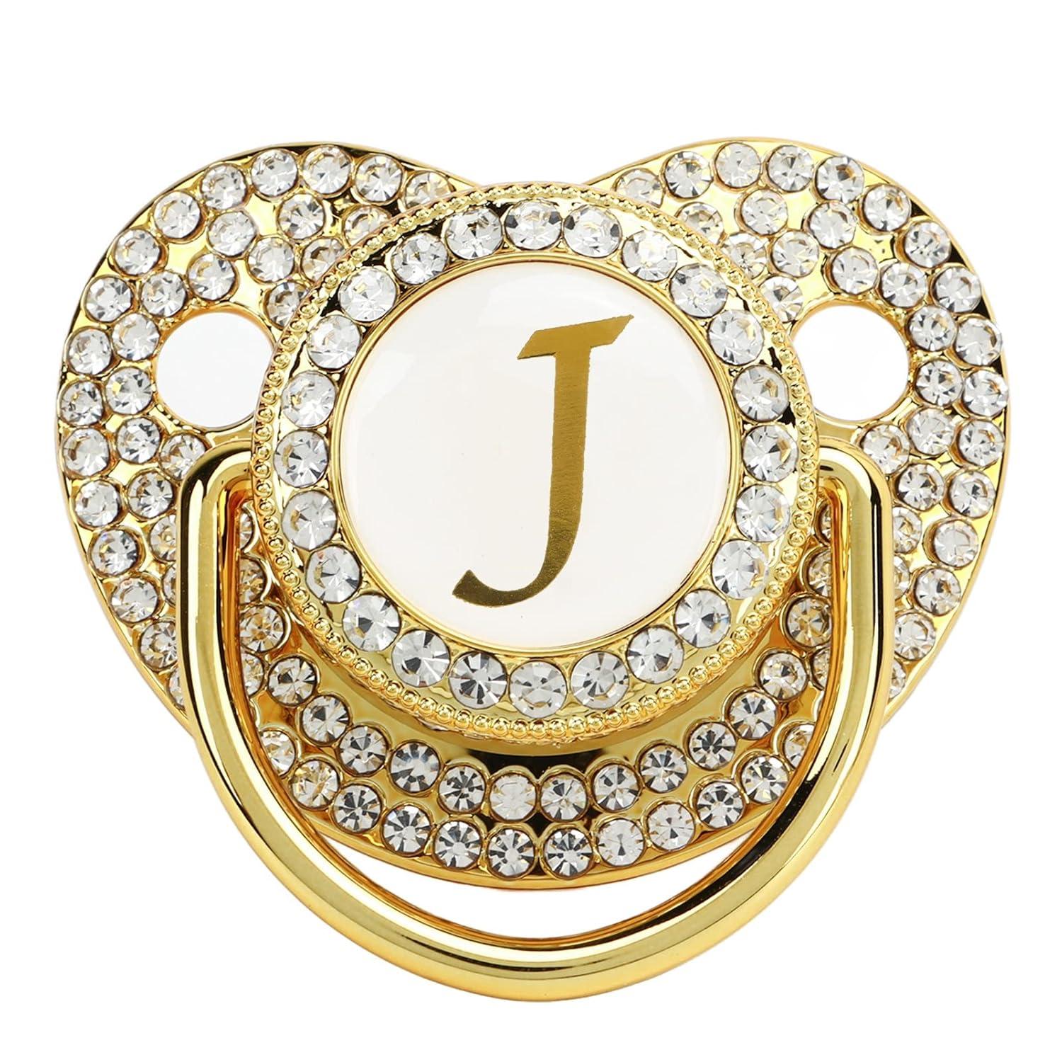 Bling Pacifier for Newborns - Soft & Safe Curved Baby Pacifier with ...