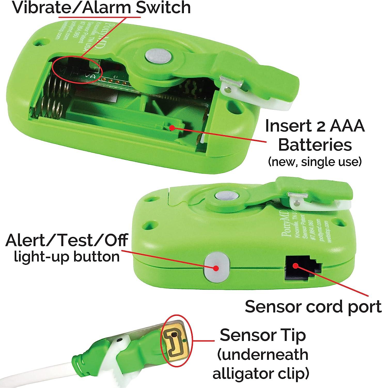 Wet-Stop 3 Green Bedwetting Alarm for Boys & Girls - Proven Solution ...