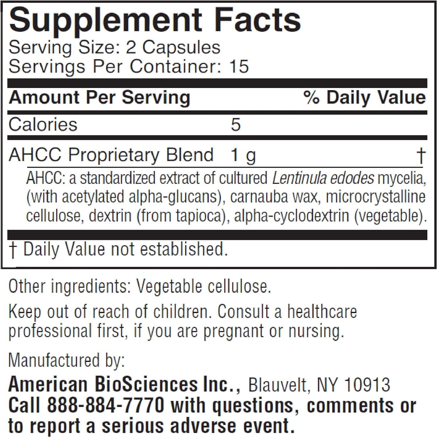 American BioSciences ImmPower AHCC Mushroom Supplement 30 Capsules ...