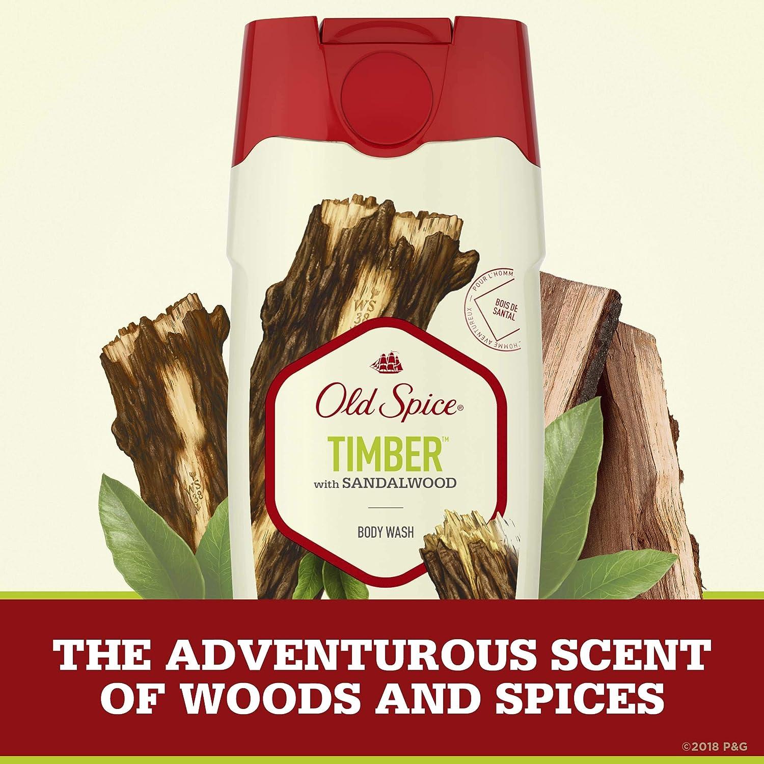Old Spice Timber Body Wash - Sandalwood Scent - 16 Oz - Packaging May ...