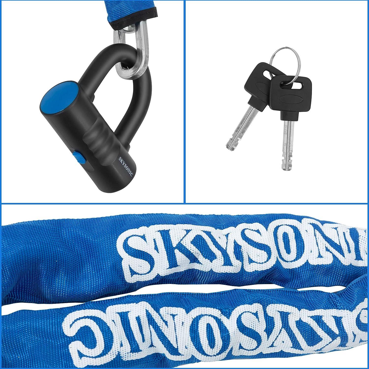 SKYSONIC 4ft Motorcycle Chain Lock - Heavy Duty 10mm Cut-Proof Chains ...