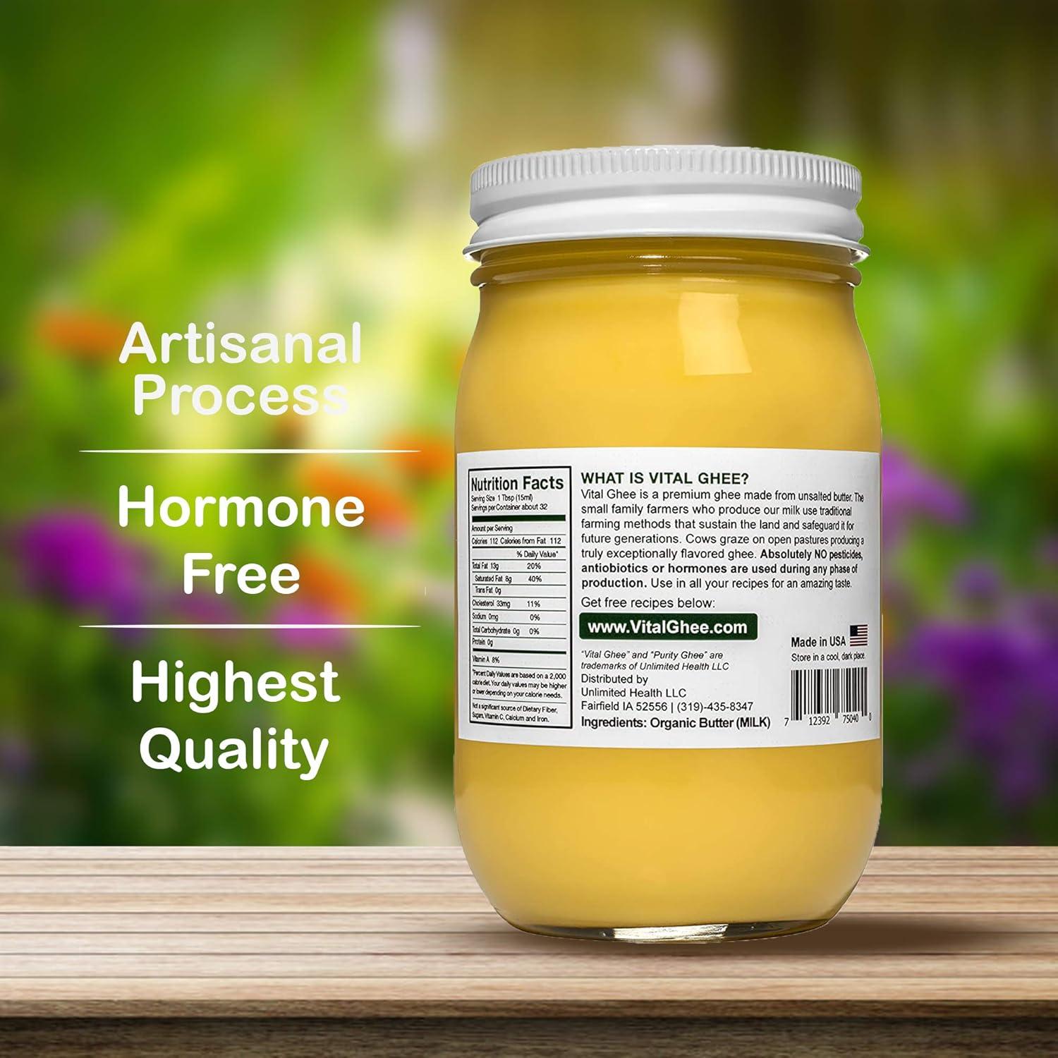 Vital Ghee - Organic Grass Fed Ghee Butter | Clarified Unsalted Ghee ...