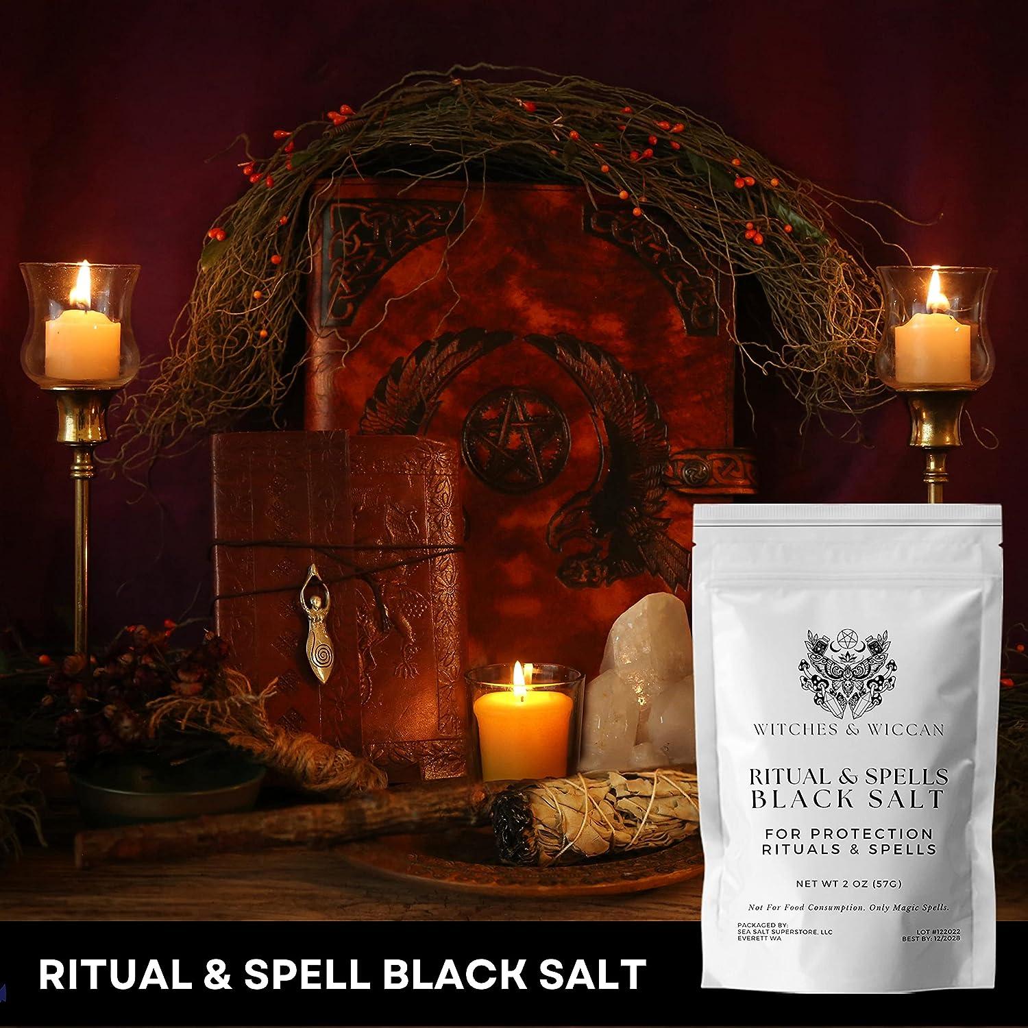 Black Salt for Protection Rituals - 2 oz Bag | Wiccan & Witchcraft Supplies