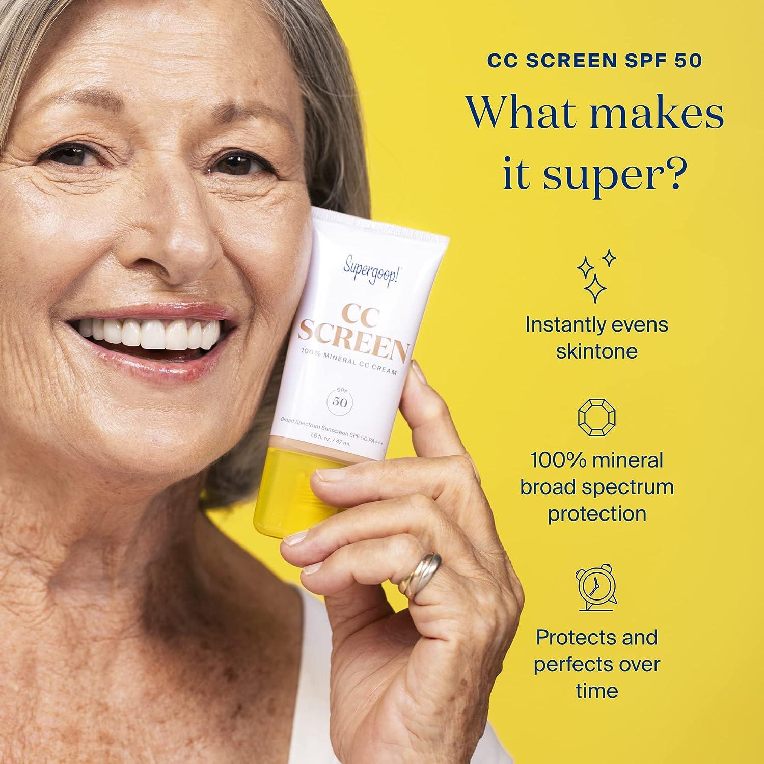 Supergoop! CC Screen SPF 50 PA++++ Tinted Mineral CC Cream 1.6 fl oz ...