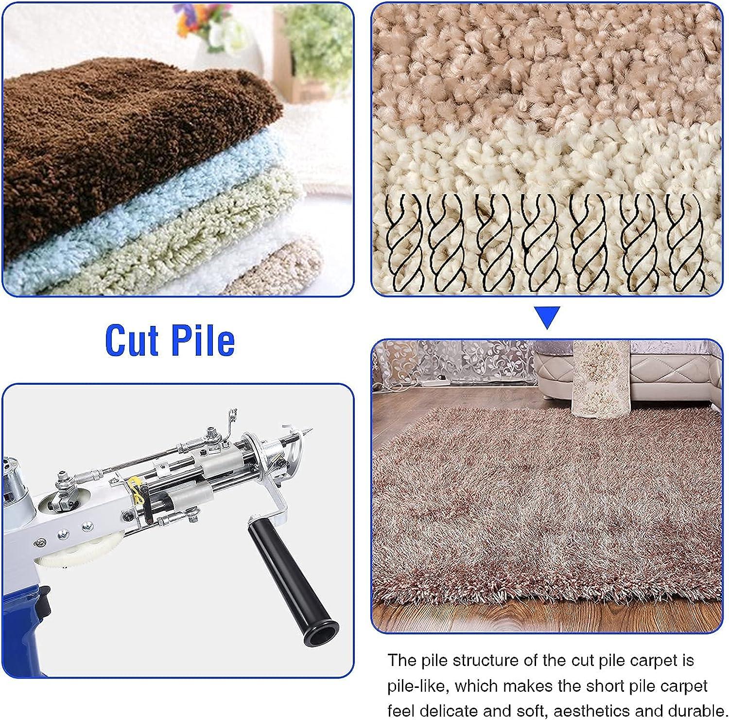 Electric Cut Pile Rug Tufting Gun Starter Kit - Handheld Carpet Weaving ...
