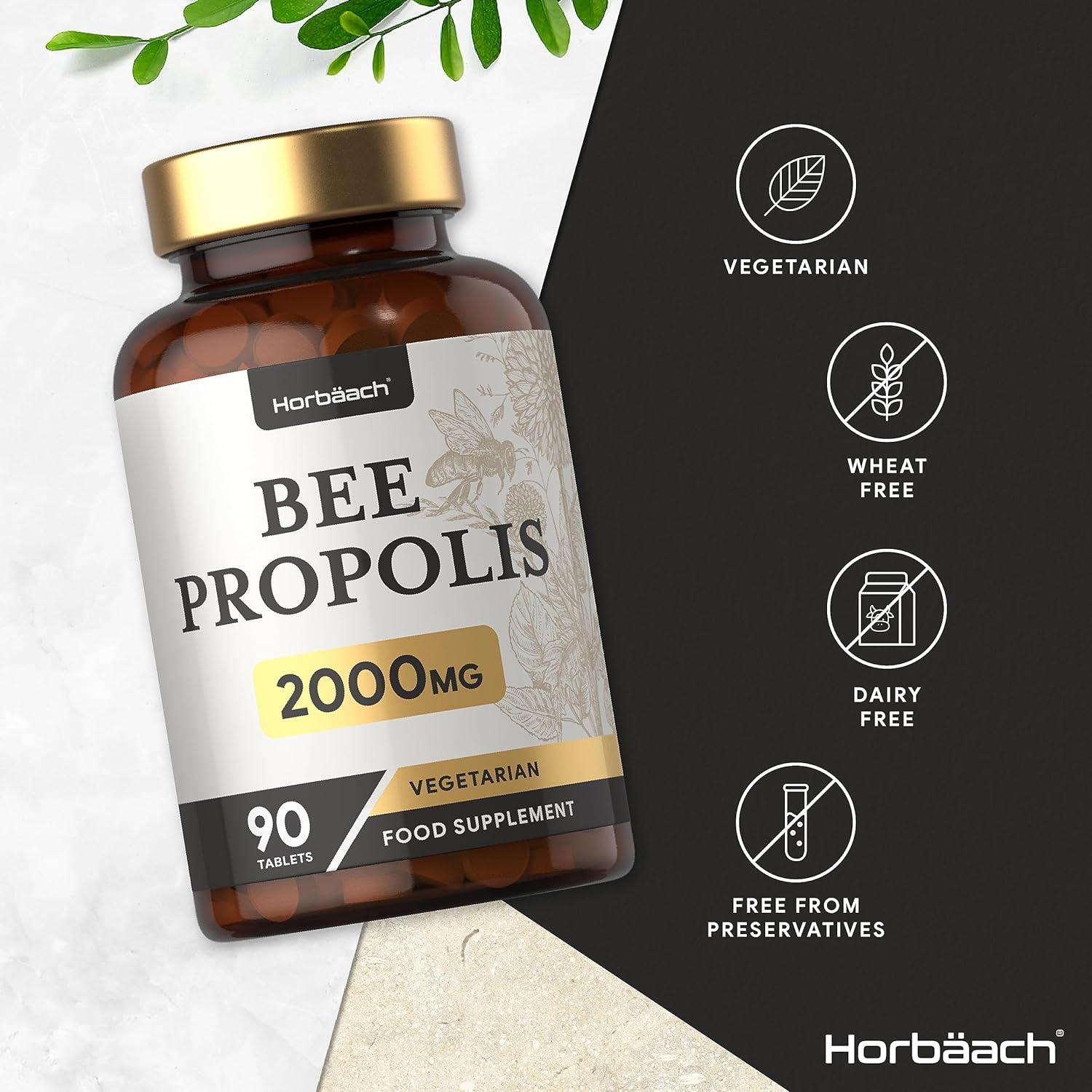 Bee Propolis Tablets 2000mg - 90 Vegetarian Tablets - No Artificial ...
